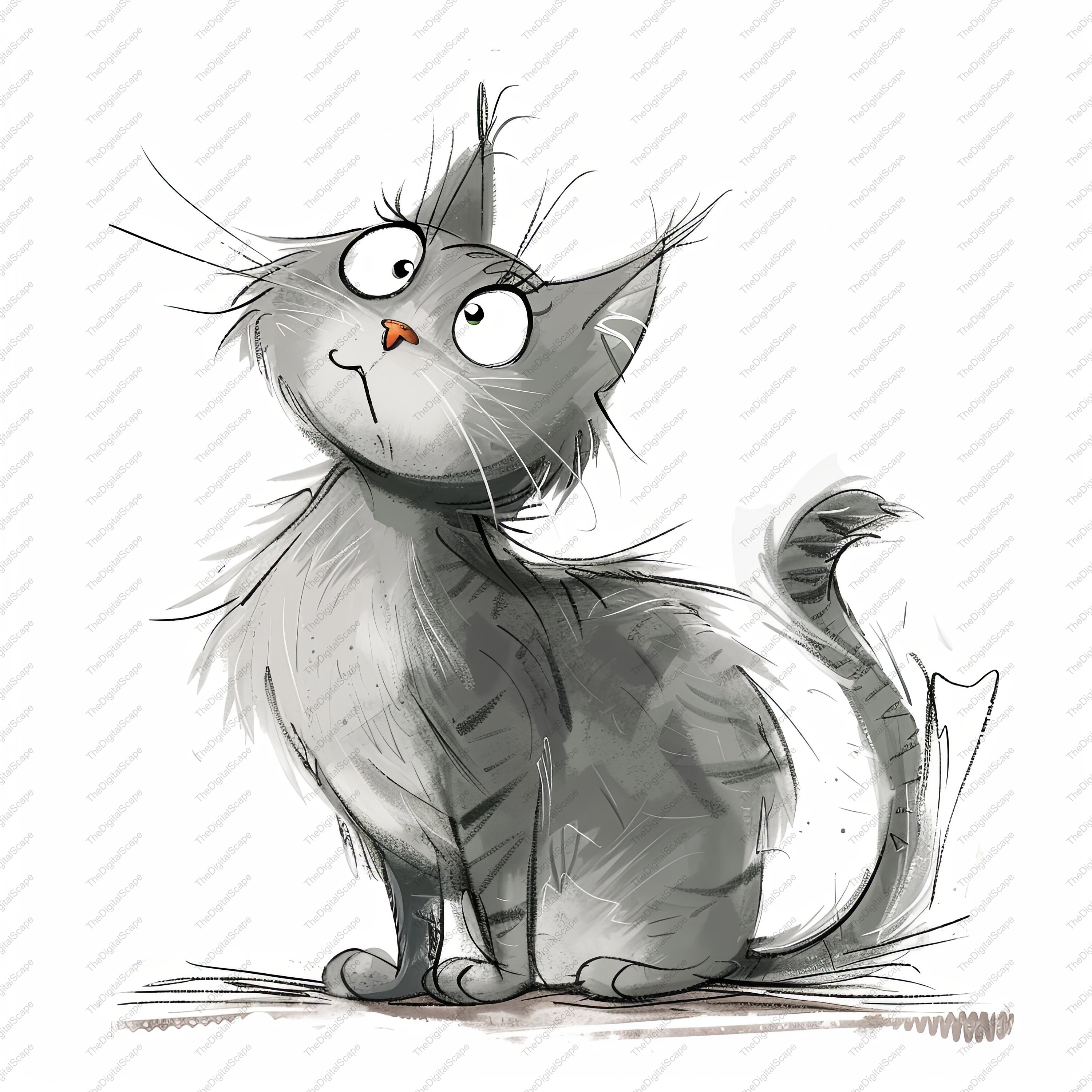 Crazy Cats Clip Art: Watercolor Designs for Commercial Use (digital ...