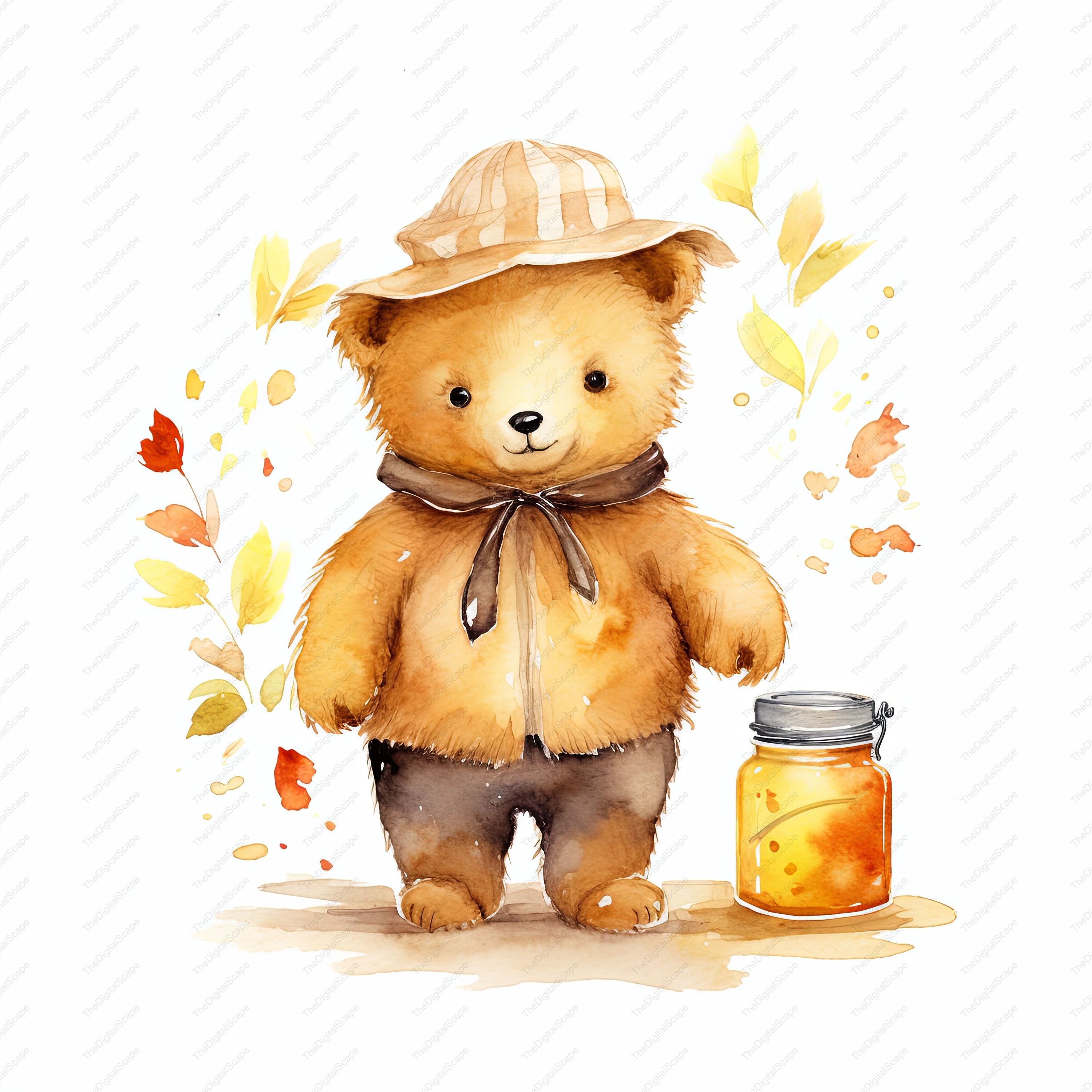 Cute Honey Teddy Bear Clipart 10 High Quality Jpgs, Scrapbooks, Digital ...