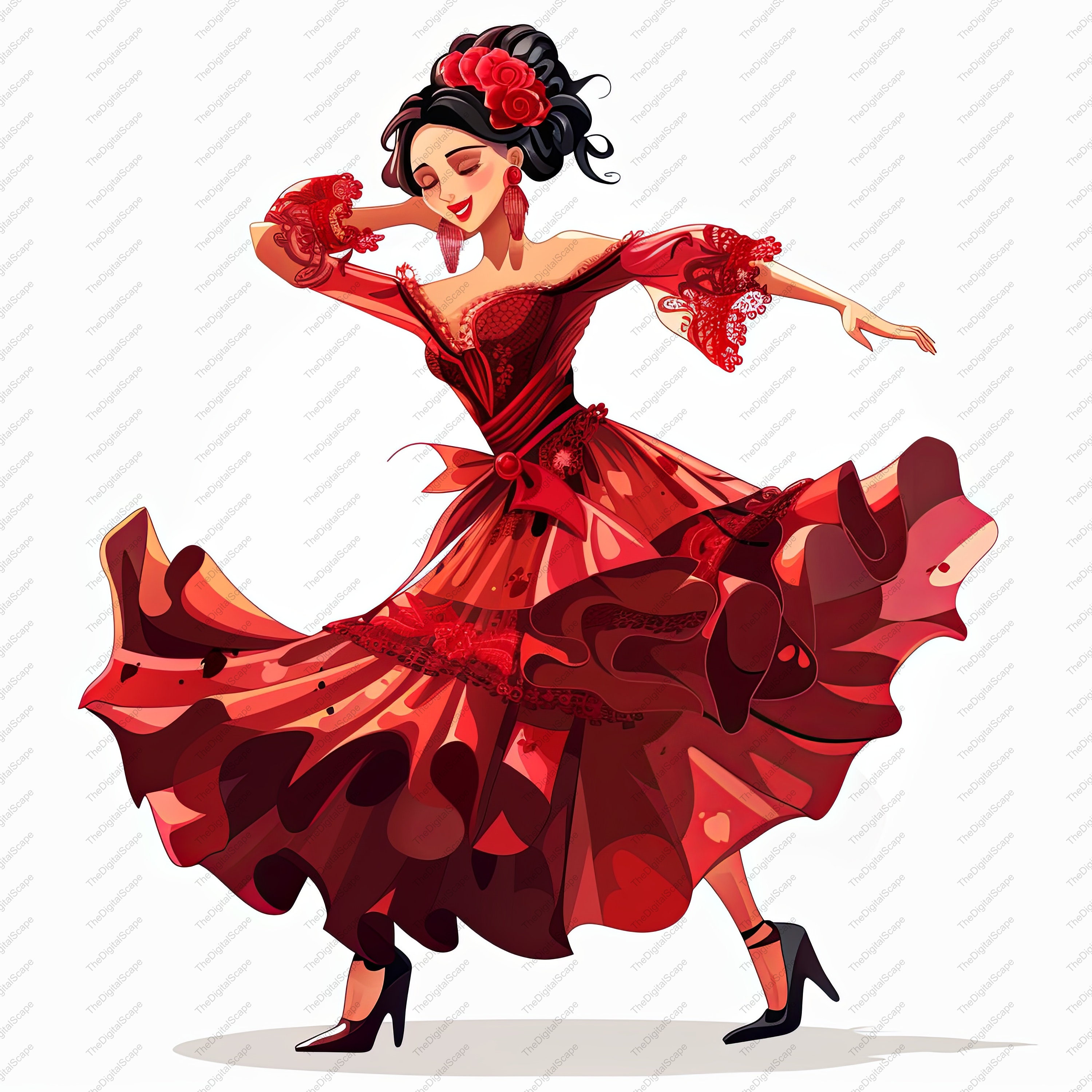 10 Cartoon Spanish Dancers Clipart High Quality Jpgs, Scrapbooks ...