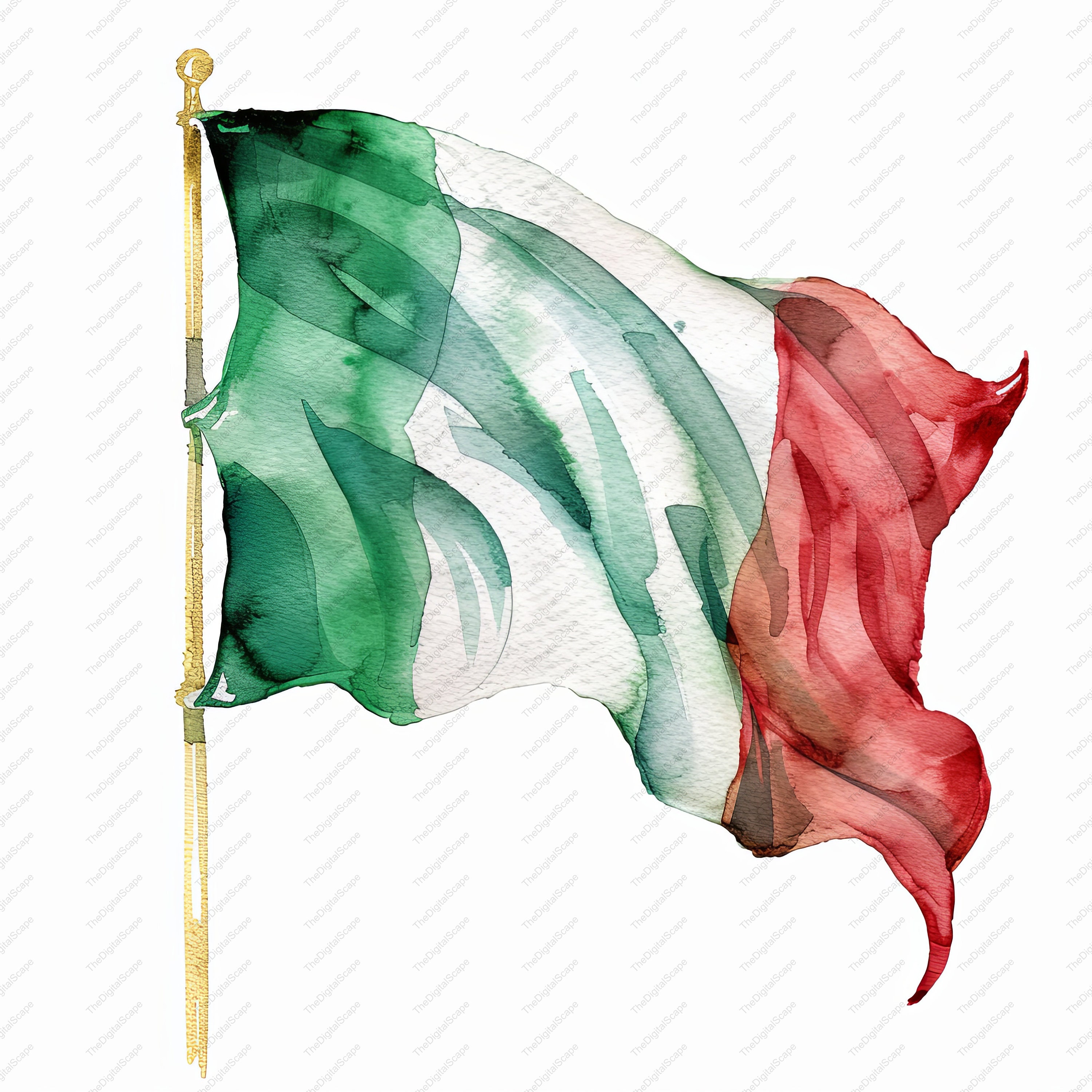 Italian Flag Clipart - 10 High Quality Jpgs, Scrapbooks, Digital Craft ...