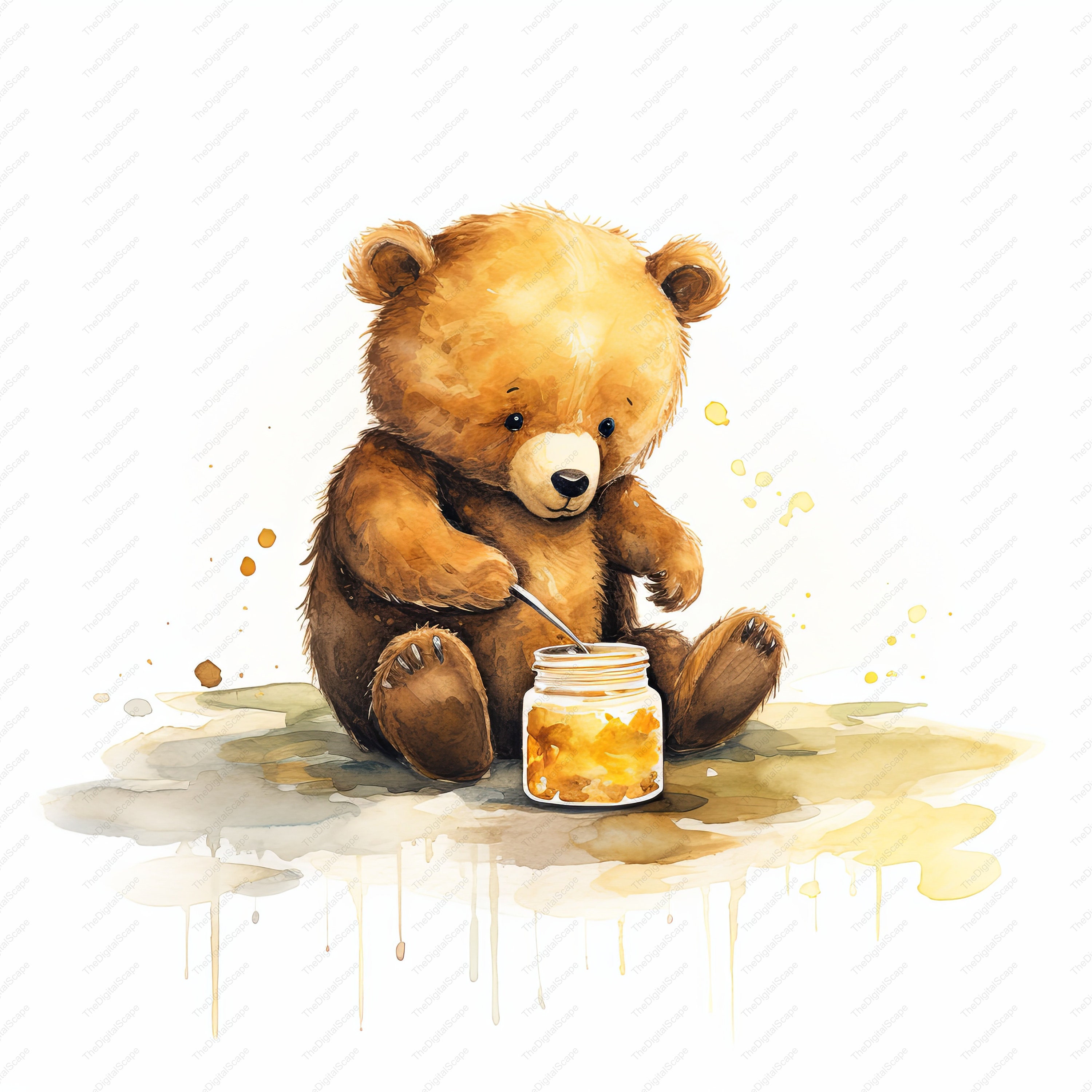 Honey Teddy Bear Clipart – Cute Bear Jpgs for Scrapbooking (digital ...