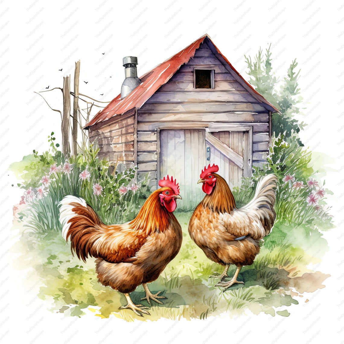 Chicken Coop Clipart 10 High Quality Jpgs, Scrapbooks, Digital Craft ...