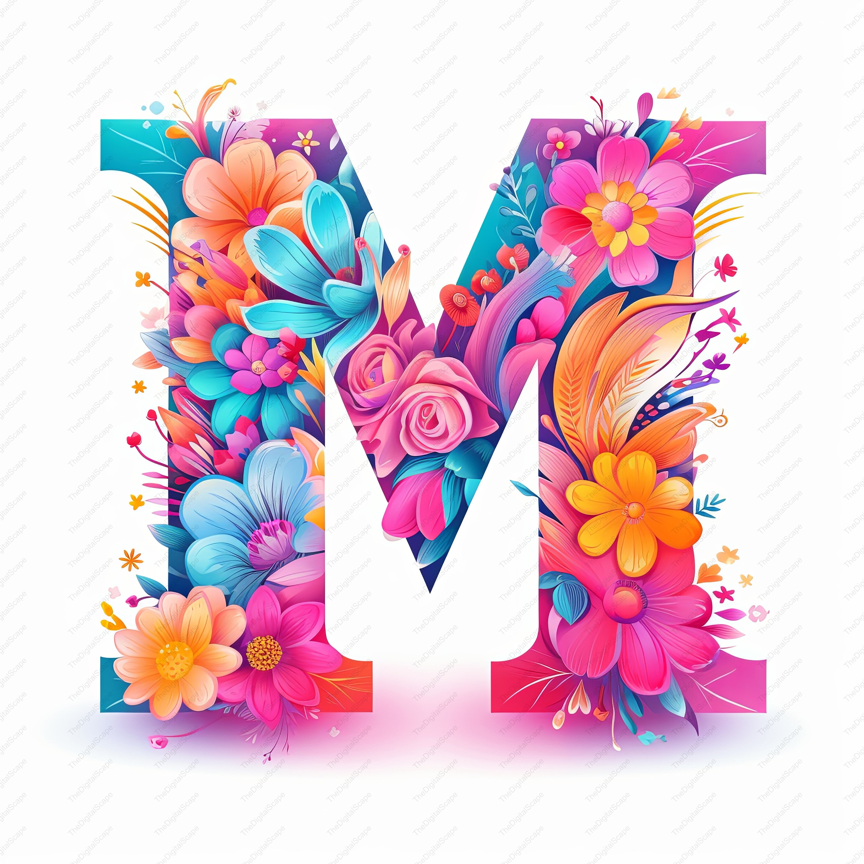 Letter M Clipart - 10 High Quality Jpgs, Alphabet Print, Scrapbooks ...