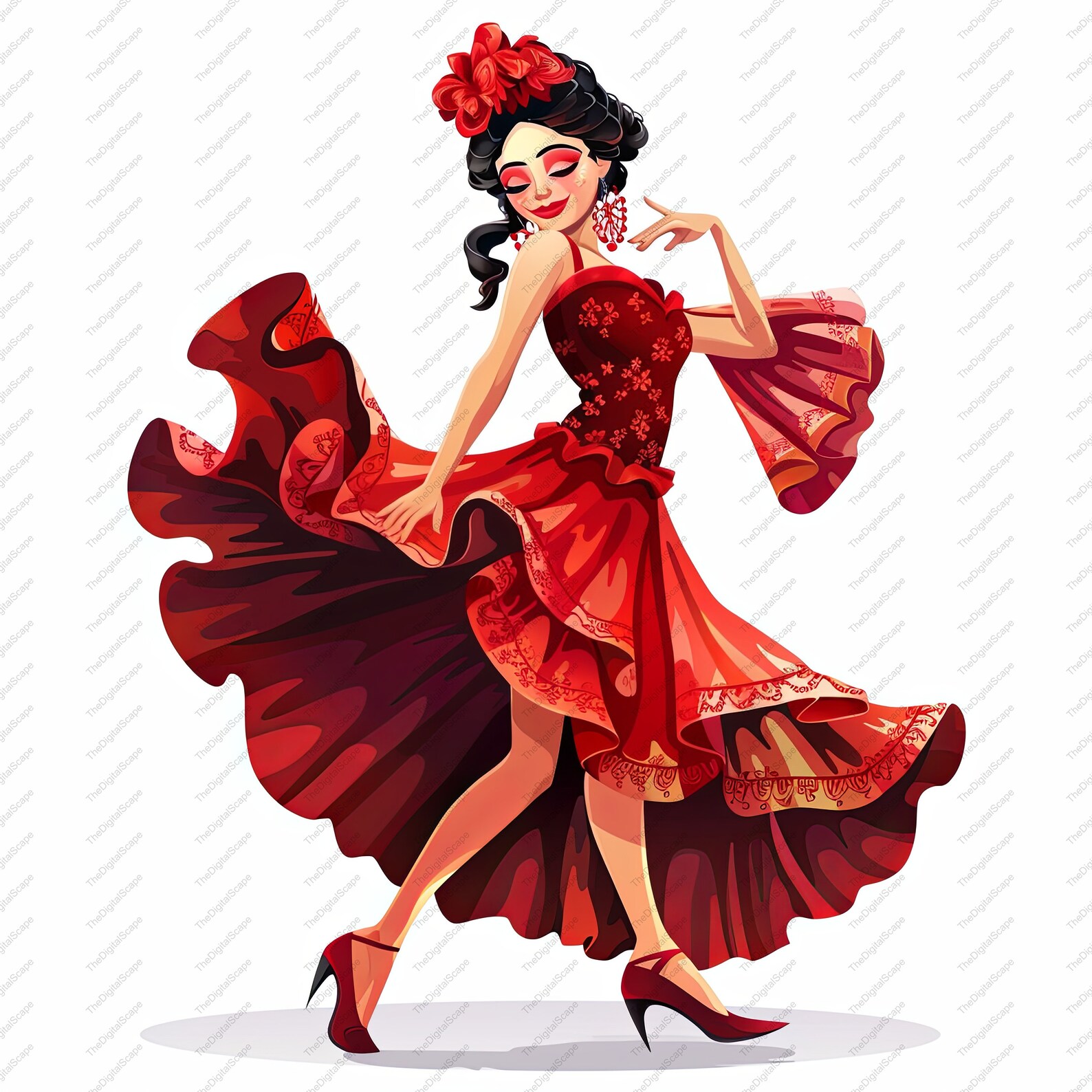 Spanish Dancers Clipart: Cartoon Jpgs for Scrapbooking (instant ...