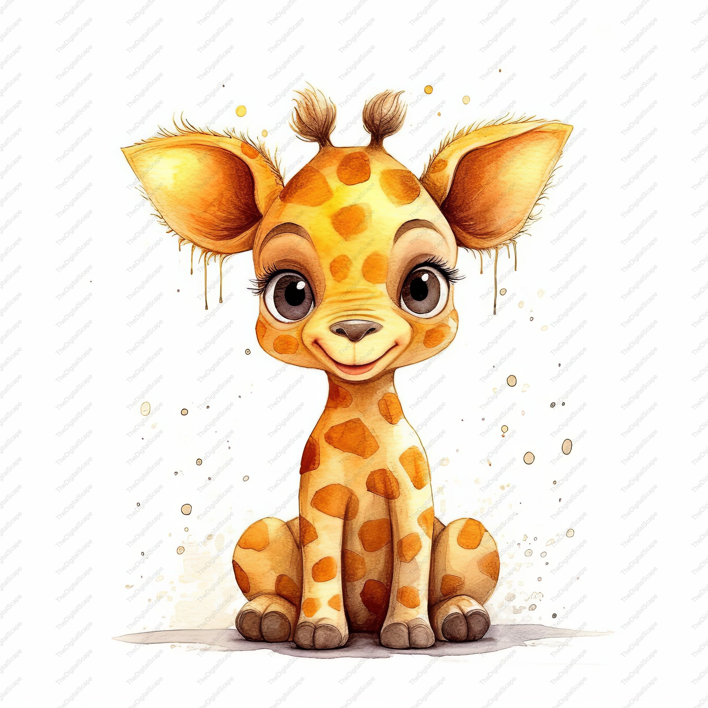 Cute Baby Giraffe Clipart - 10 High Quality Jpgs, Scrapbooks, Digital ...