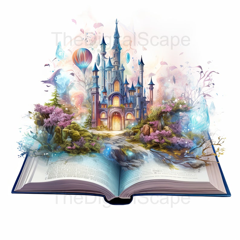 Fantasy Open Books Clipart 20 High Quality Jpgs, Scrapbooks, Digital ...