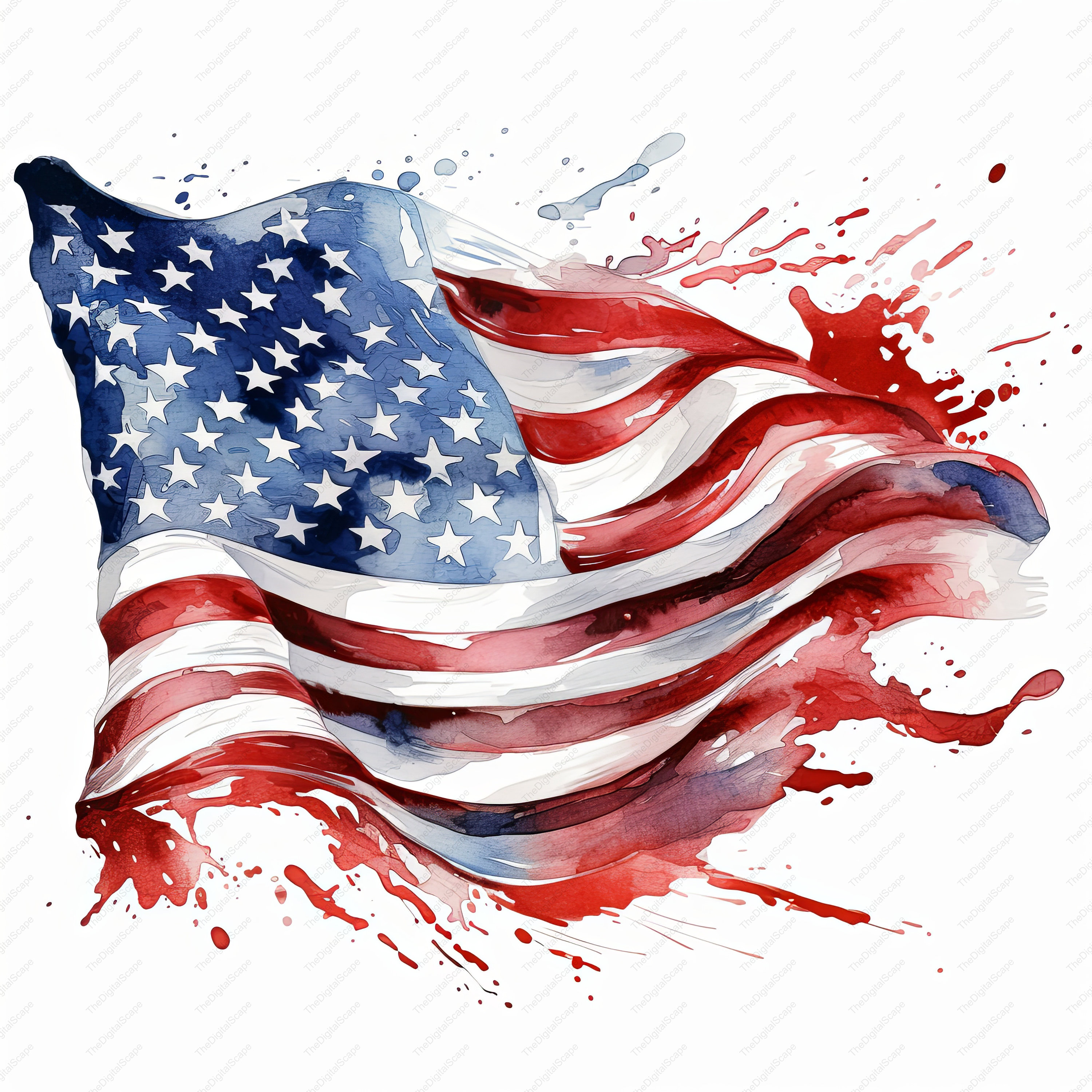 USA Flag Clipart - 10 High Quality Jpgs, Scrapbooks, Digital Craft ...