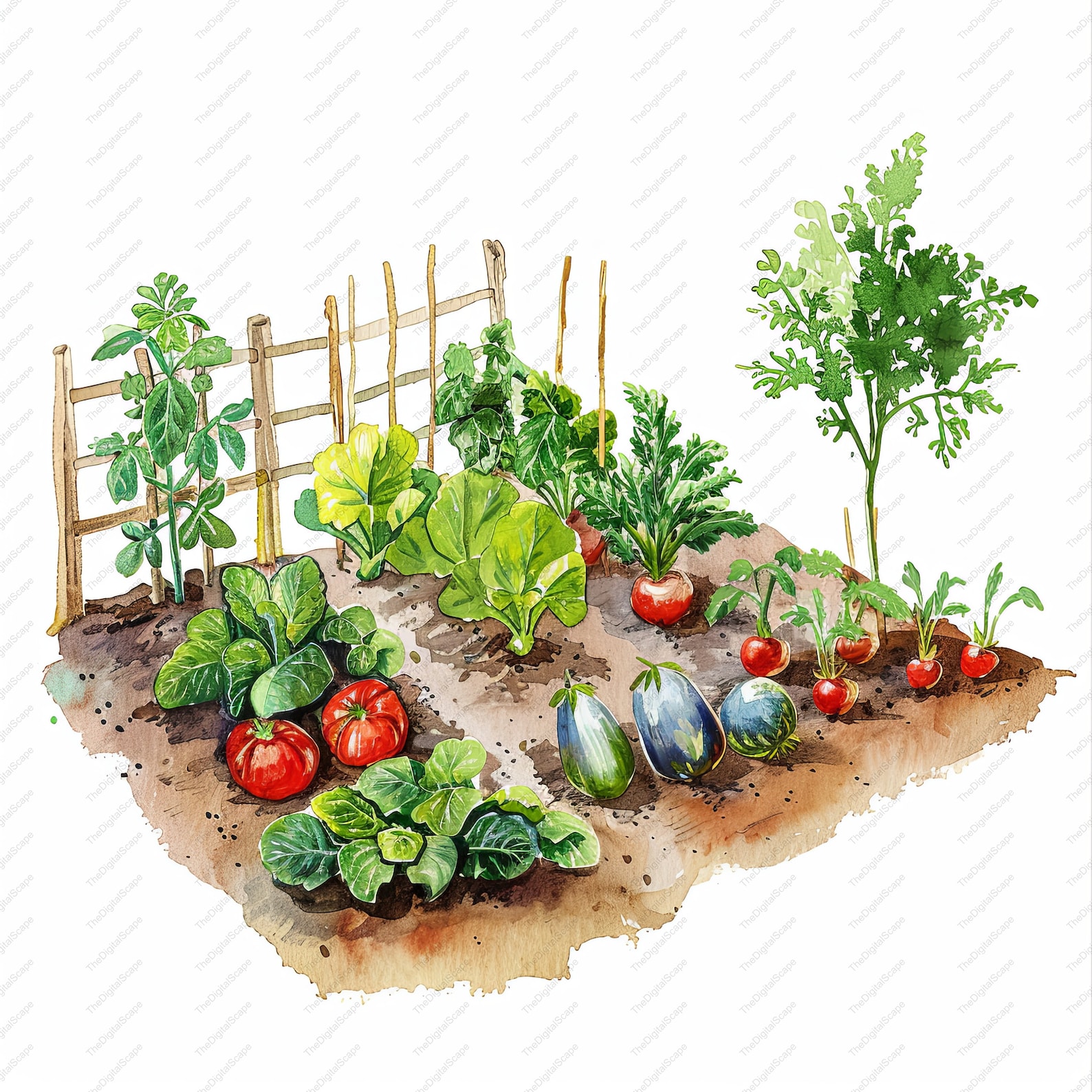 Vegetable Garden Clipart - 10 High Quality Jpgs, Scrapbooks, Digital ...