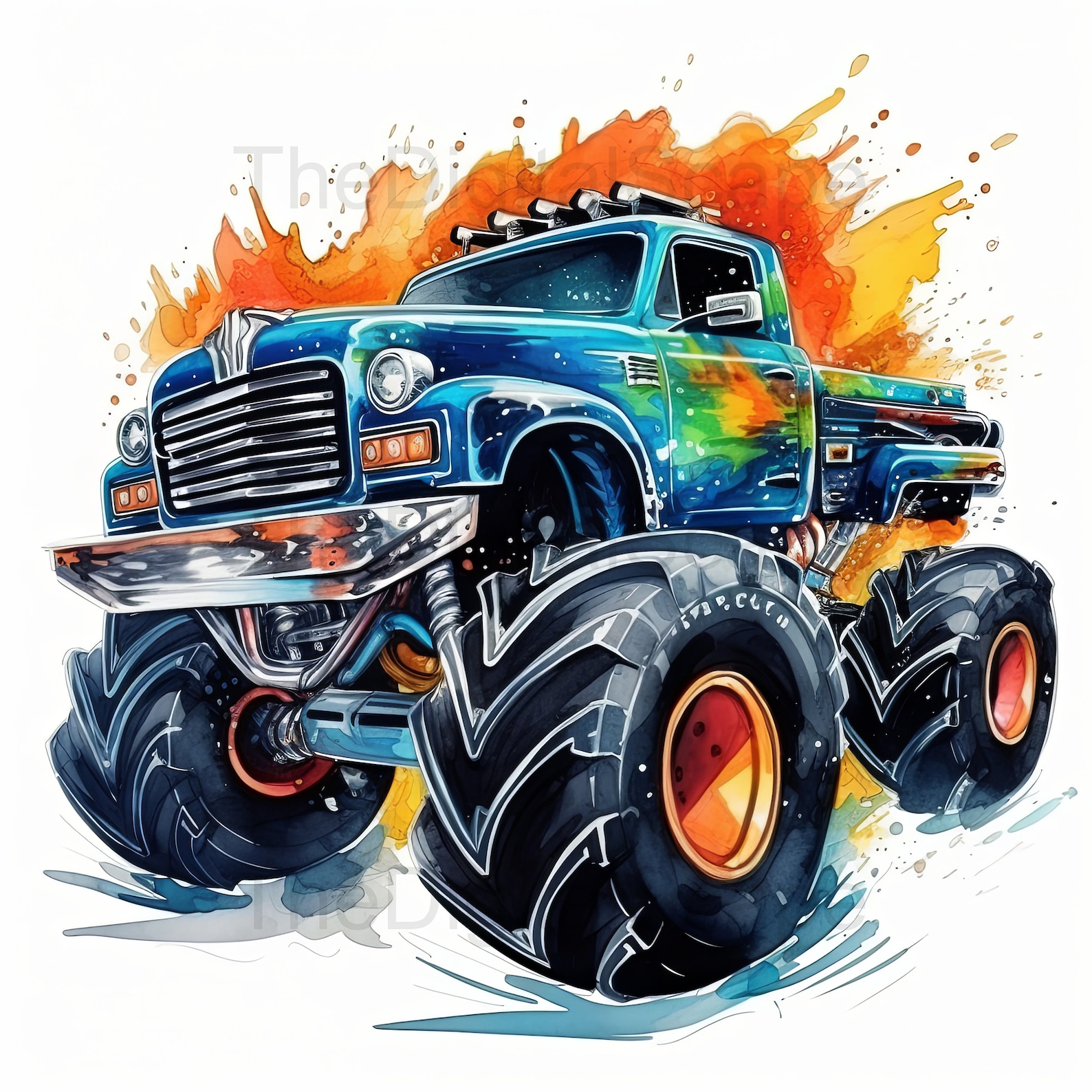 Monster Truck Clipart - 14 High Quality Jpgs, Scrapbooks, Digital Craft ...