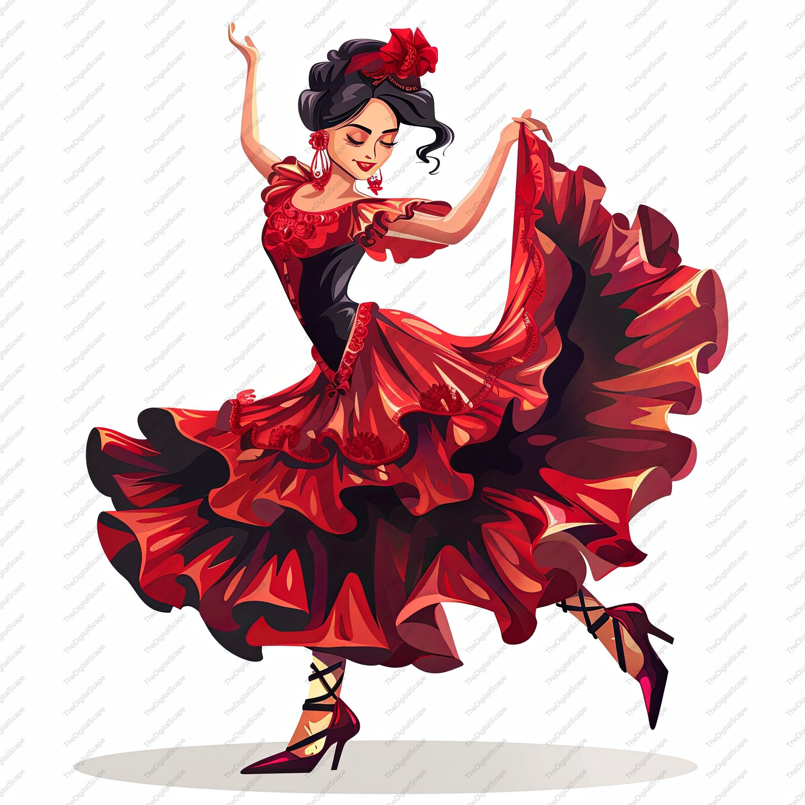 Spanish Dancers Clipart: Cartoon Jpgs for Scrapbooking (instant ...