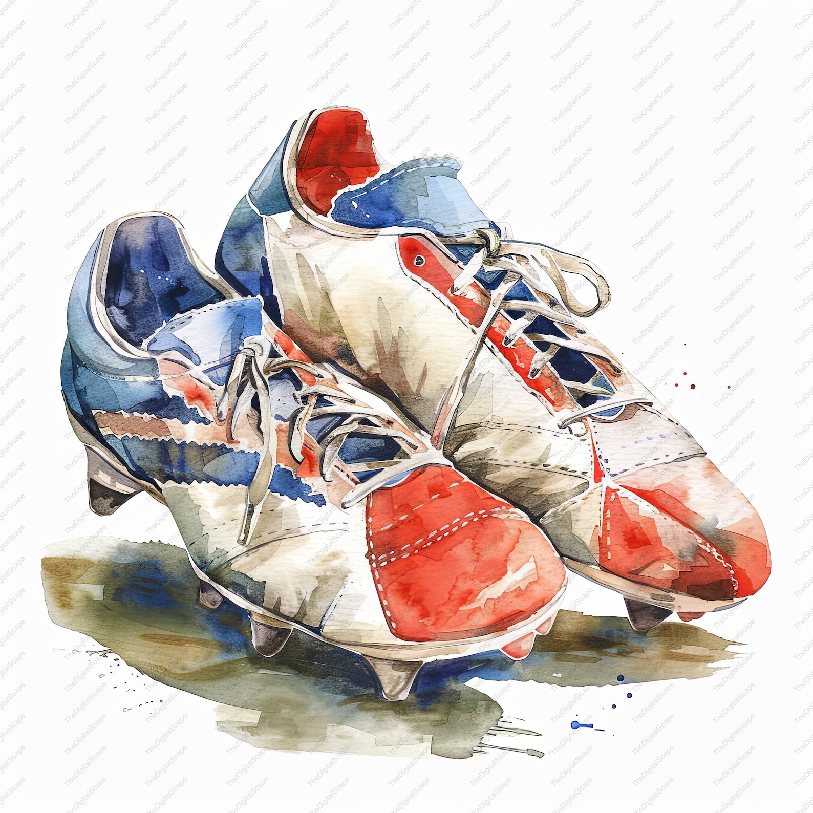 Soccer Boots Clipart – Watercolor Style, High Quality Jpgs (digital ...