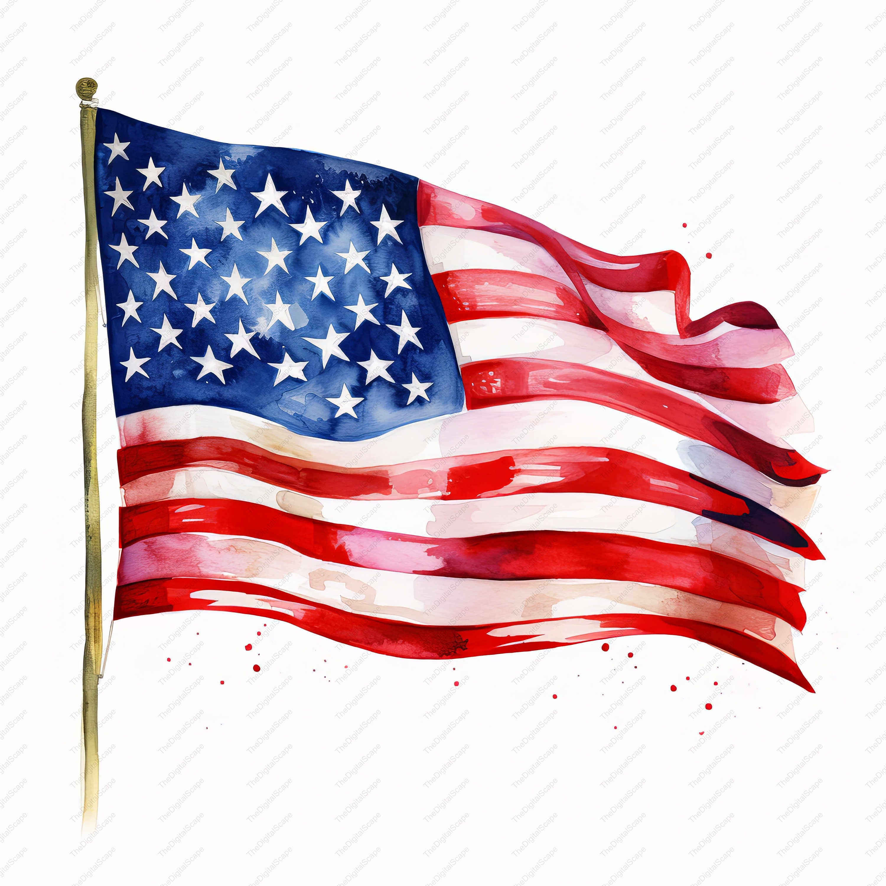 USA Flag Clipart - 10 High Quality Jpgs, Scrapbooks, Digital Craft ...