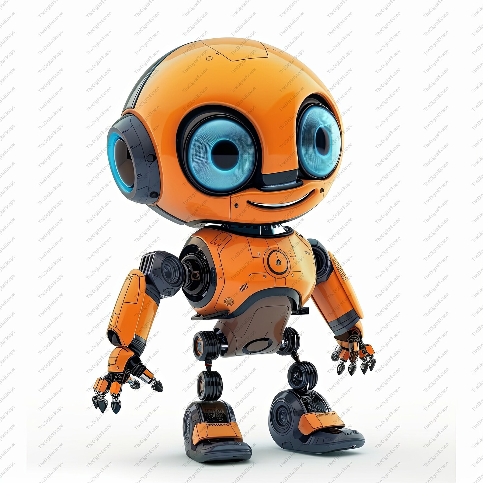 10 Cartoon Cute Smiling Robots Clipart High Quality Jpgs, Scrapbooks ...
