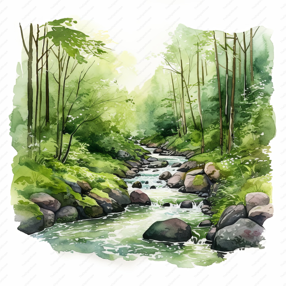 Woodland Streams Clipart 10 High Quality Jpgs, Scrapbooks, Digital ...