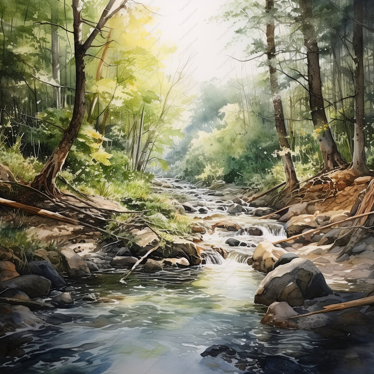 Woodland Streams Clipart 10 High Quality Jpgs, Scrapbooks, Digital ...