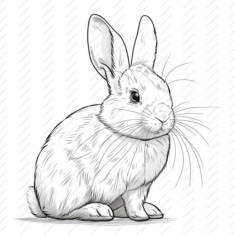 Bunny Line Drawing - Etsy