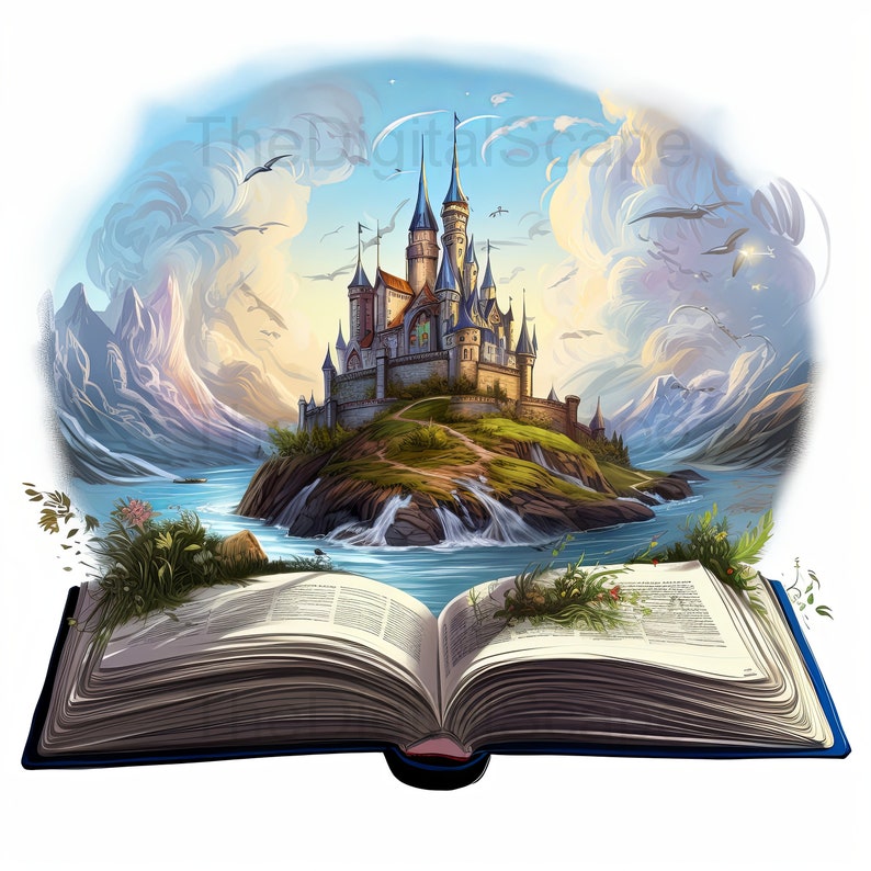 Fantasy Open Books Clipart 20 High Quality Jpgs, Scrapbooks, Digital ...