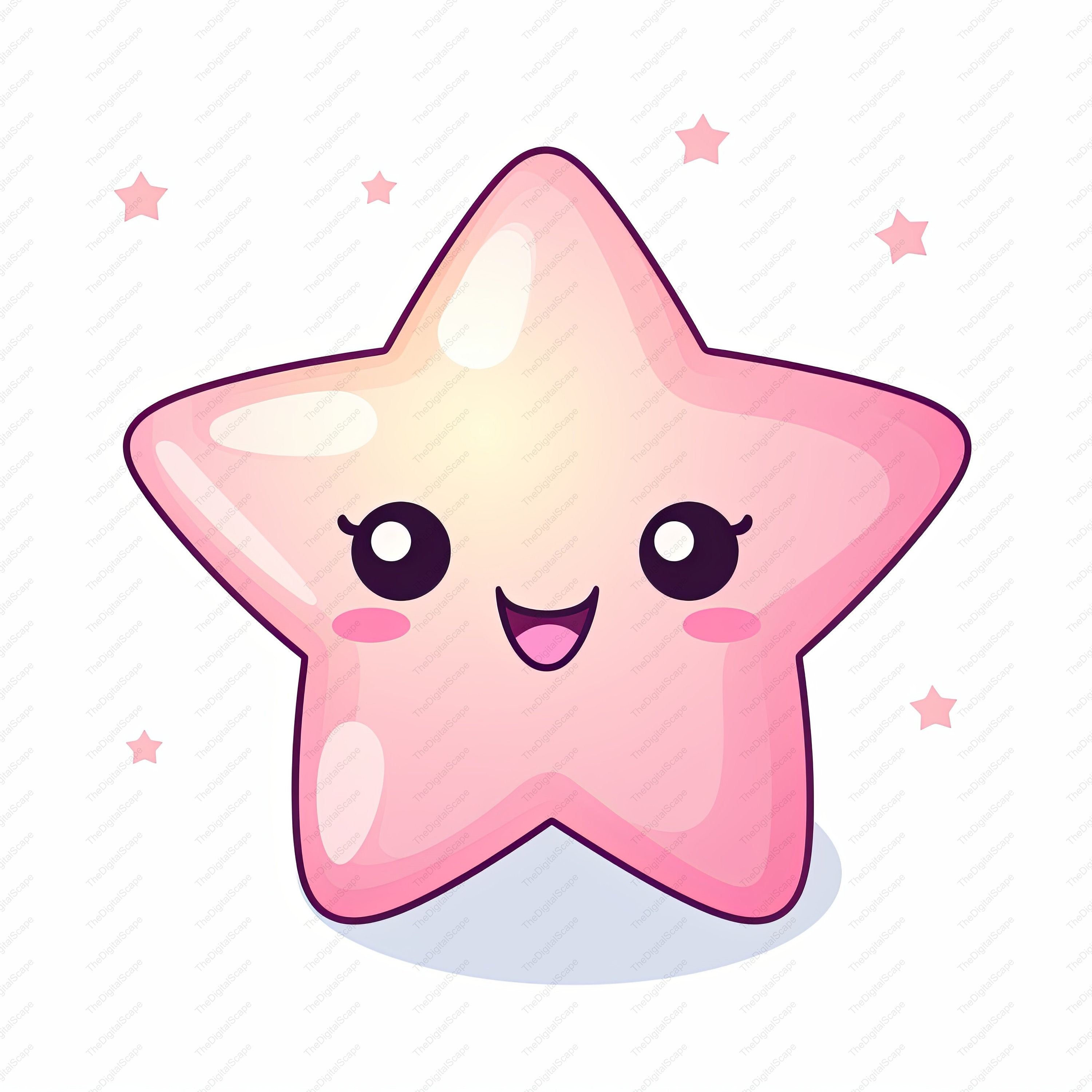 Kawaii Star Clipart SET – High Quality Jpgs, Commercial Use (instant ...