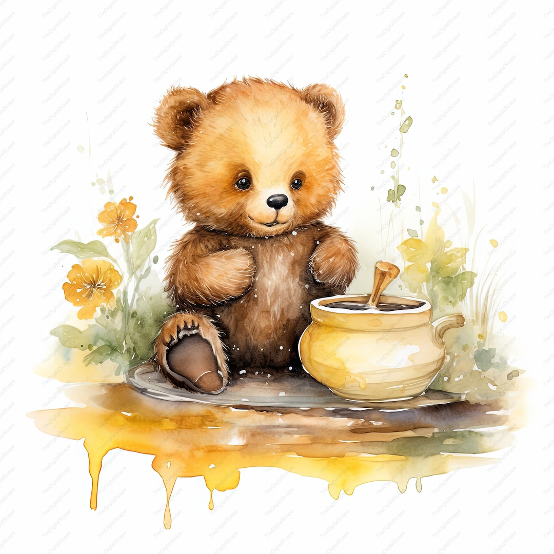 Honey Teddy Bear Clipart – Cute Bear Jpgs for Scrapbooking (digital ...