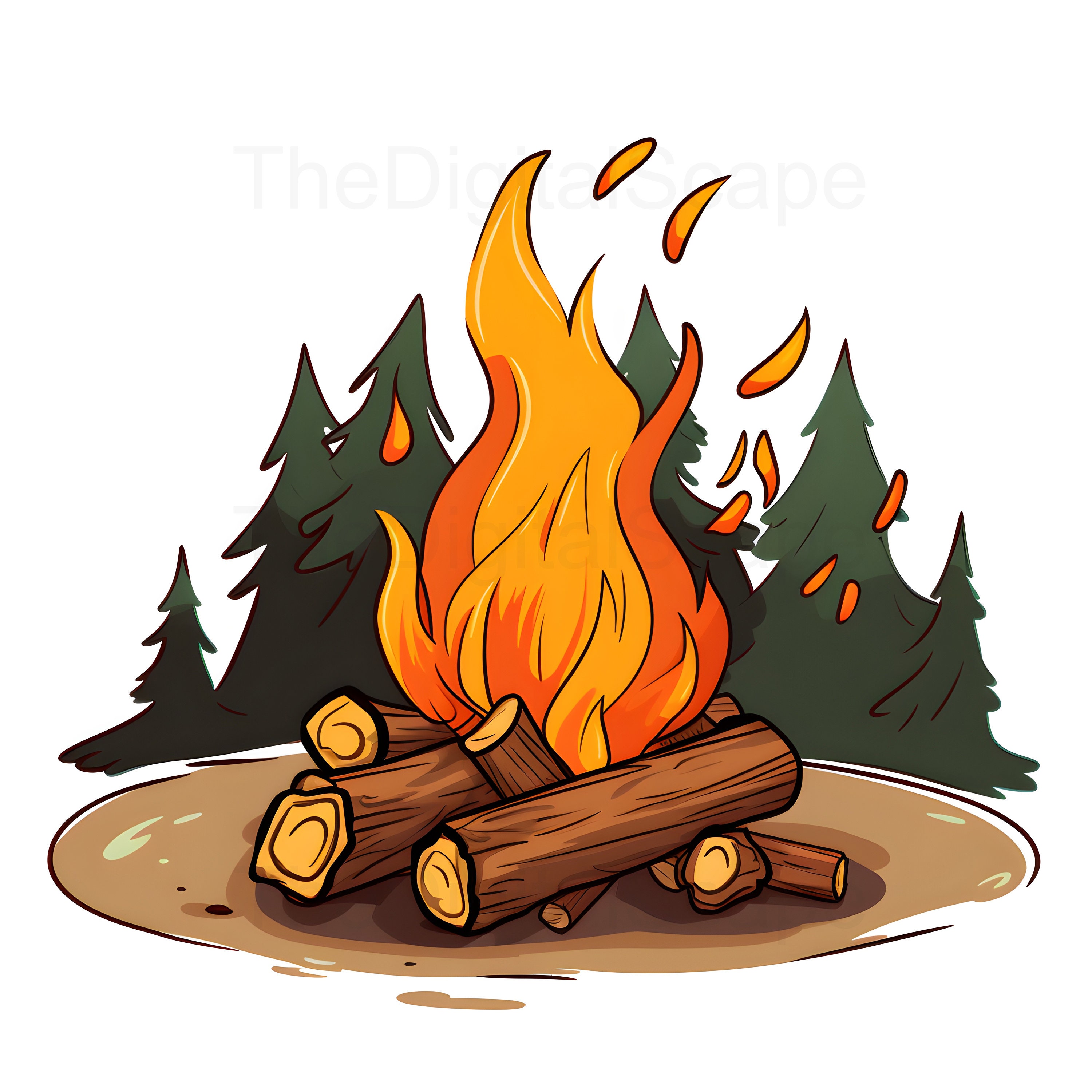 Campfire Clipart 10 High Quality Jpgs, Scrapbooks, Digital Craft ...