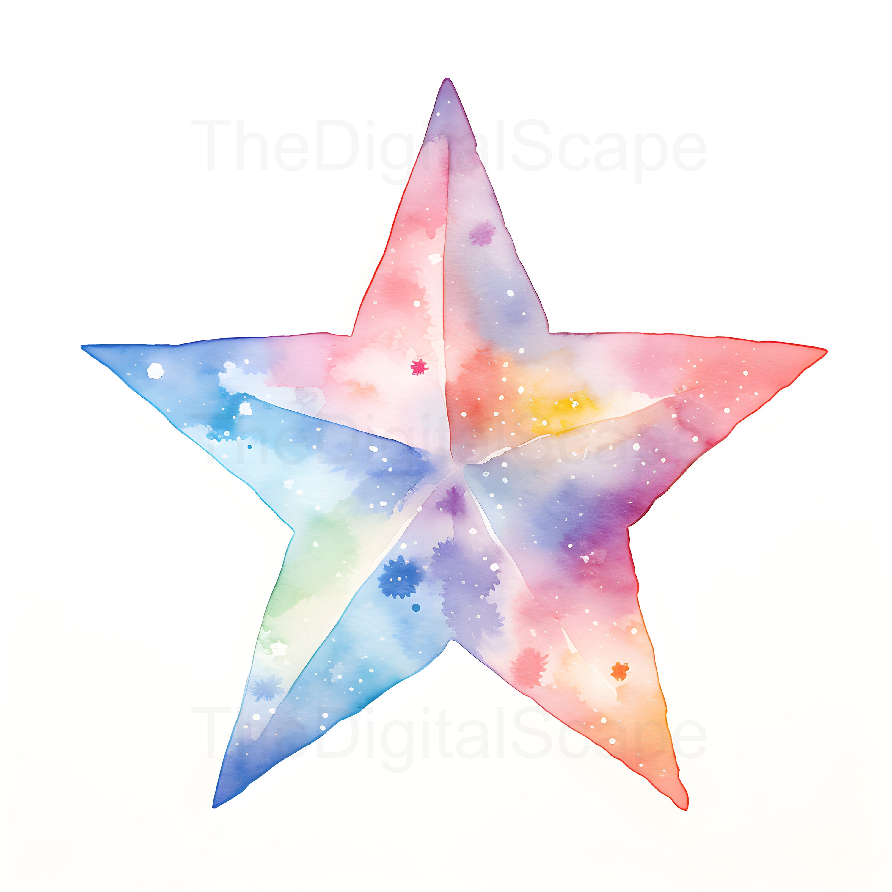 Star Watercolour SET 1 Clipart 10 High Quality Jpgs, Scrapbooks ...