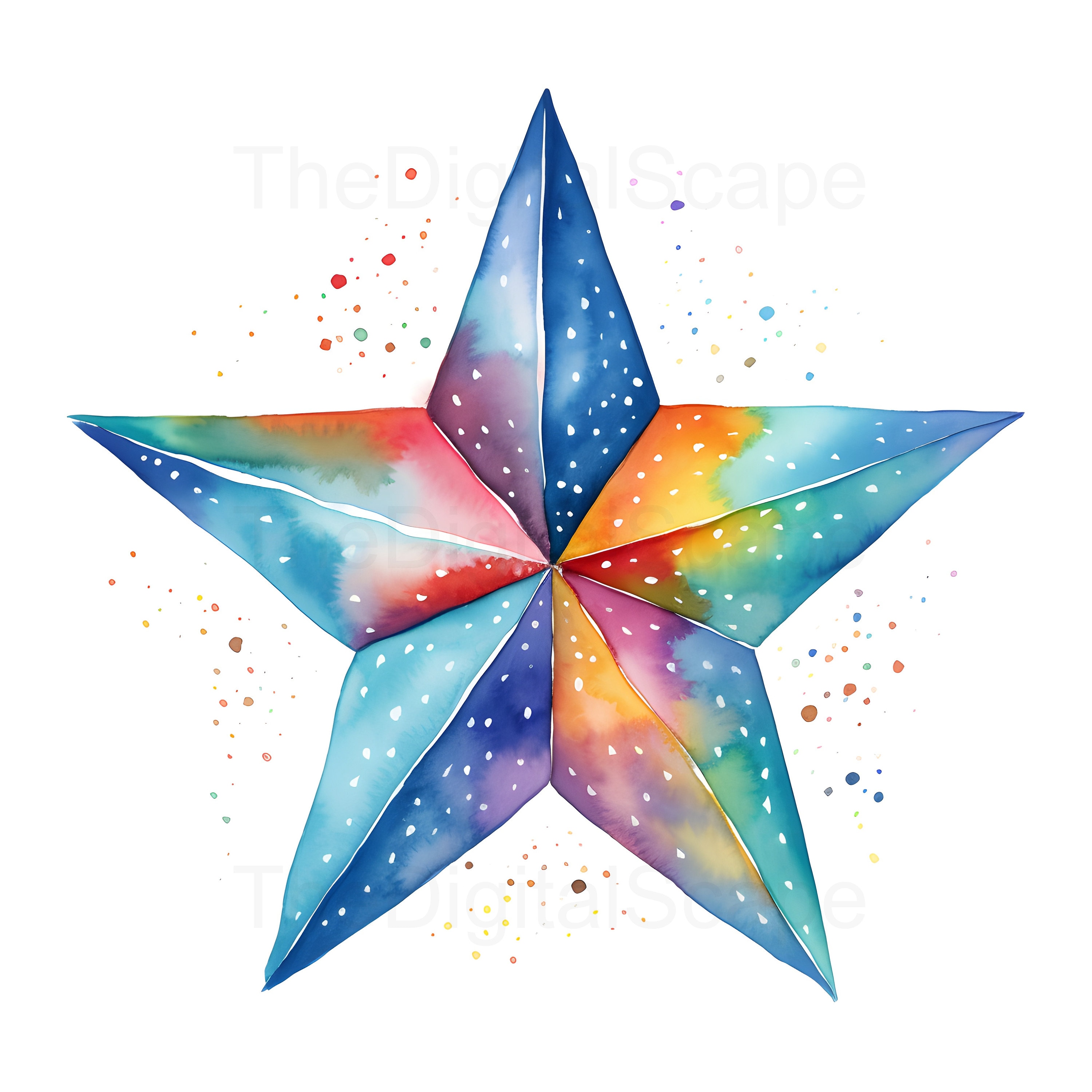 Star Watercolour SET 1 Clipart 10 High Quality Jpgs, Scrapbooks ...