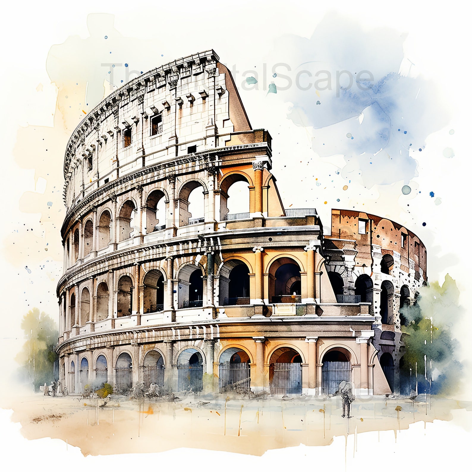 Roman Colosseum Clipart 10 High Quality Jpgs, Scrapbooks, Digital Craft ...