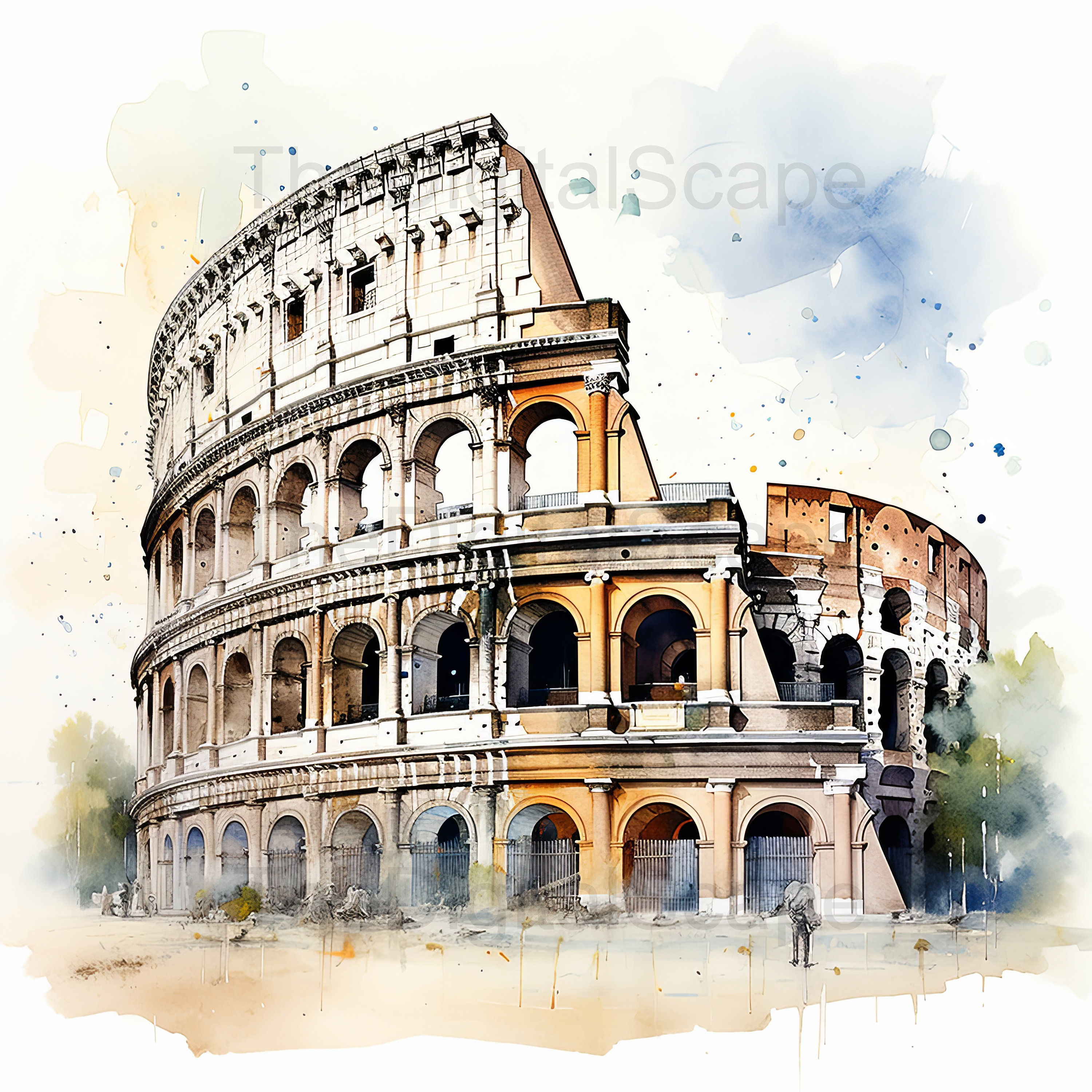 Roman Colosseum Clipart 10 High Quality Jpgs, Scrapbooks, Digital Craft ...