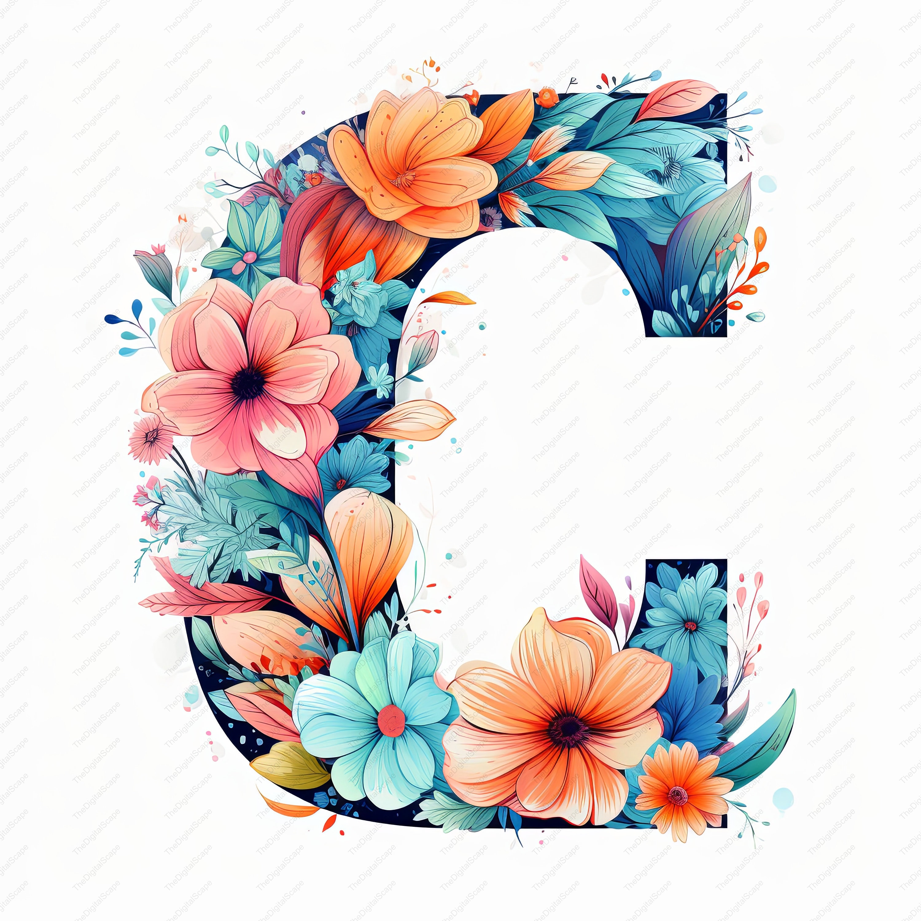 Letter C Clipart - 10 High Quality Jpgs, Alphabet Print, Scrapbooks ...