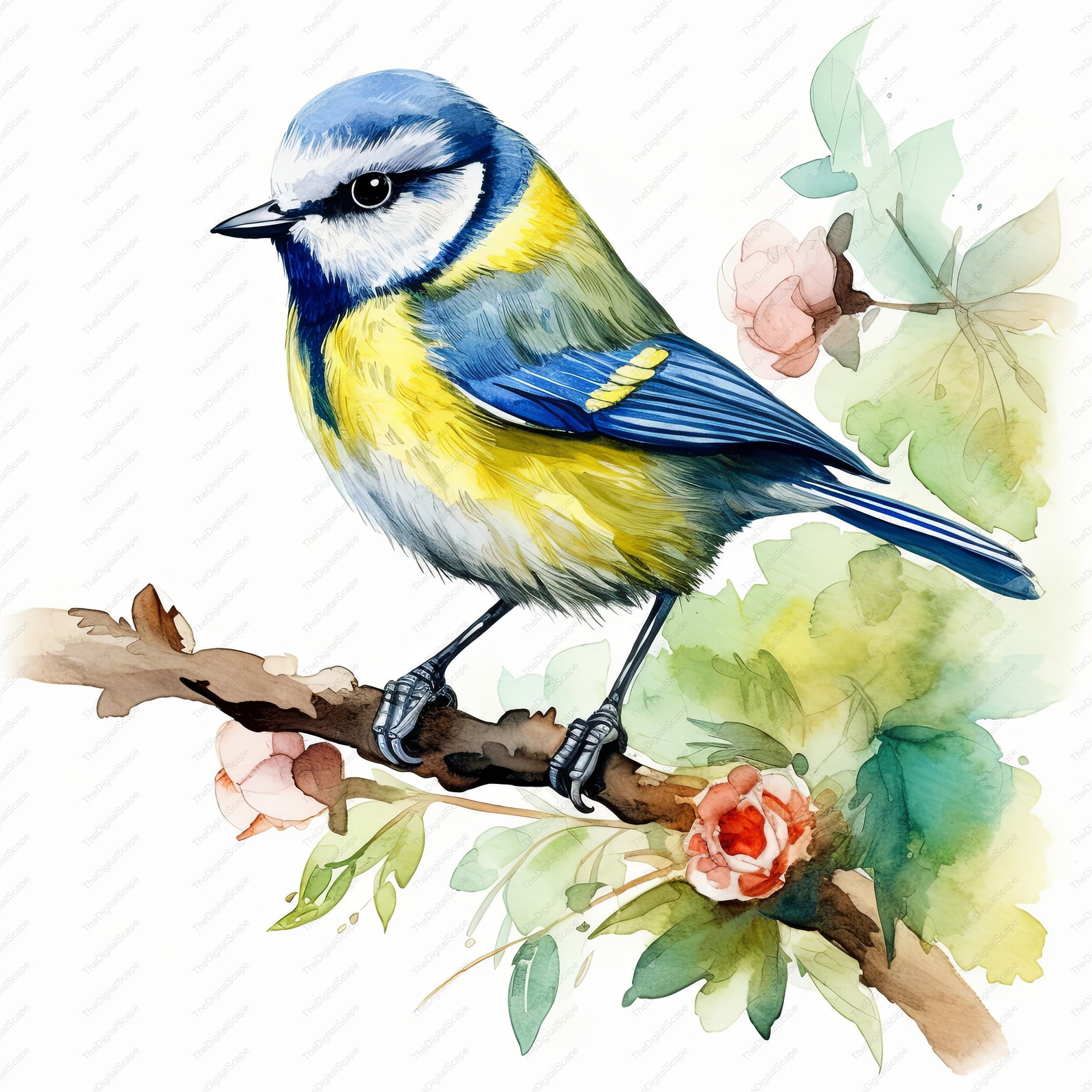 Bluetit Bird Clipart – High Quality Jpgs, Commercial Use (digital ...