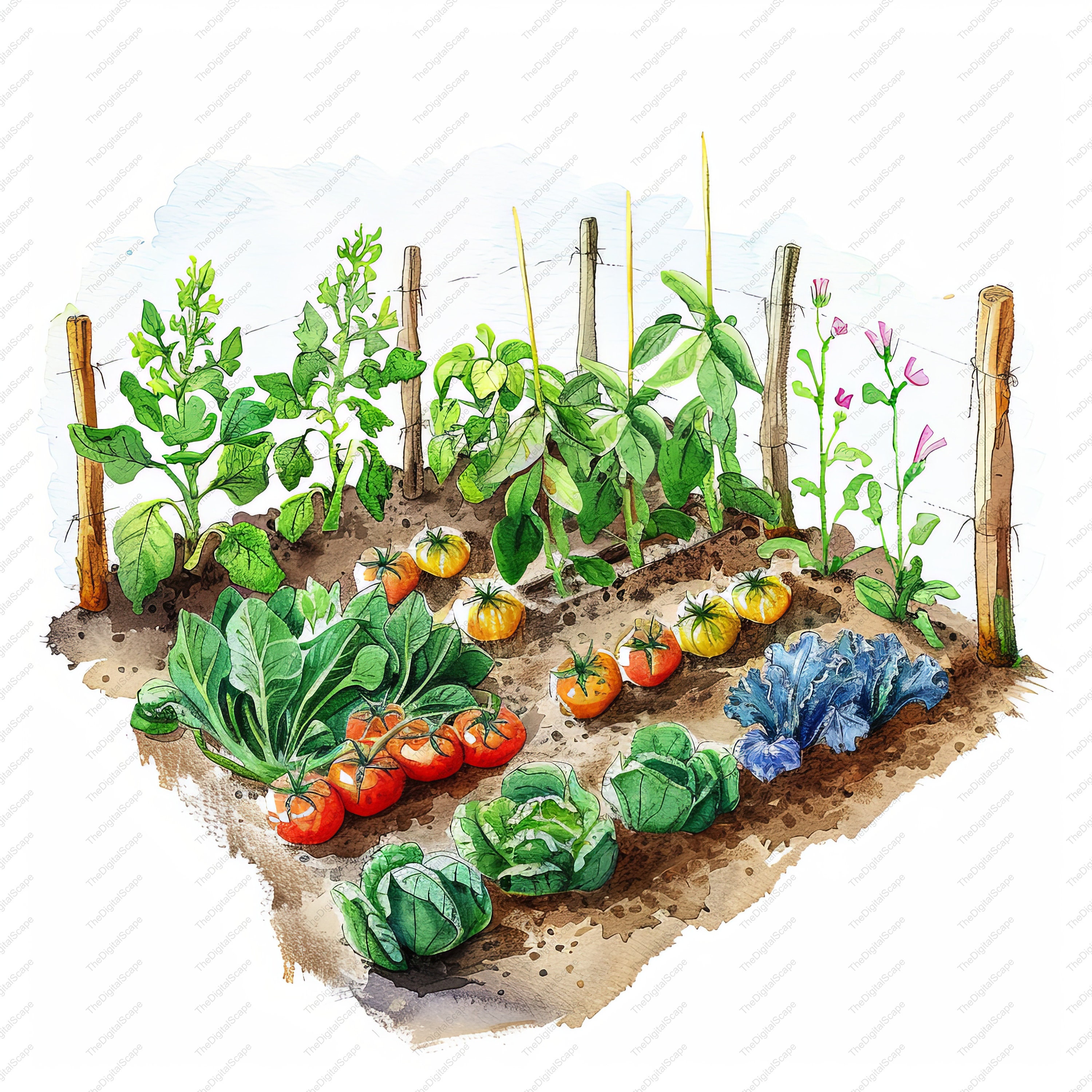 Vegetable Garden Clipart 10 High Quality Jpgs, Scrapbooks, Digital ...