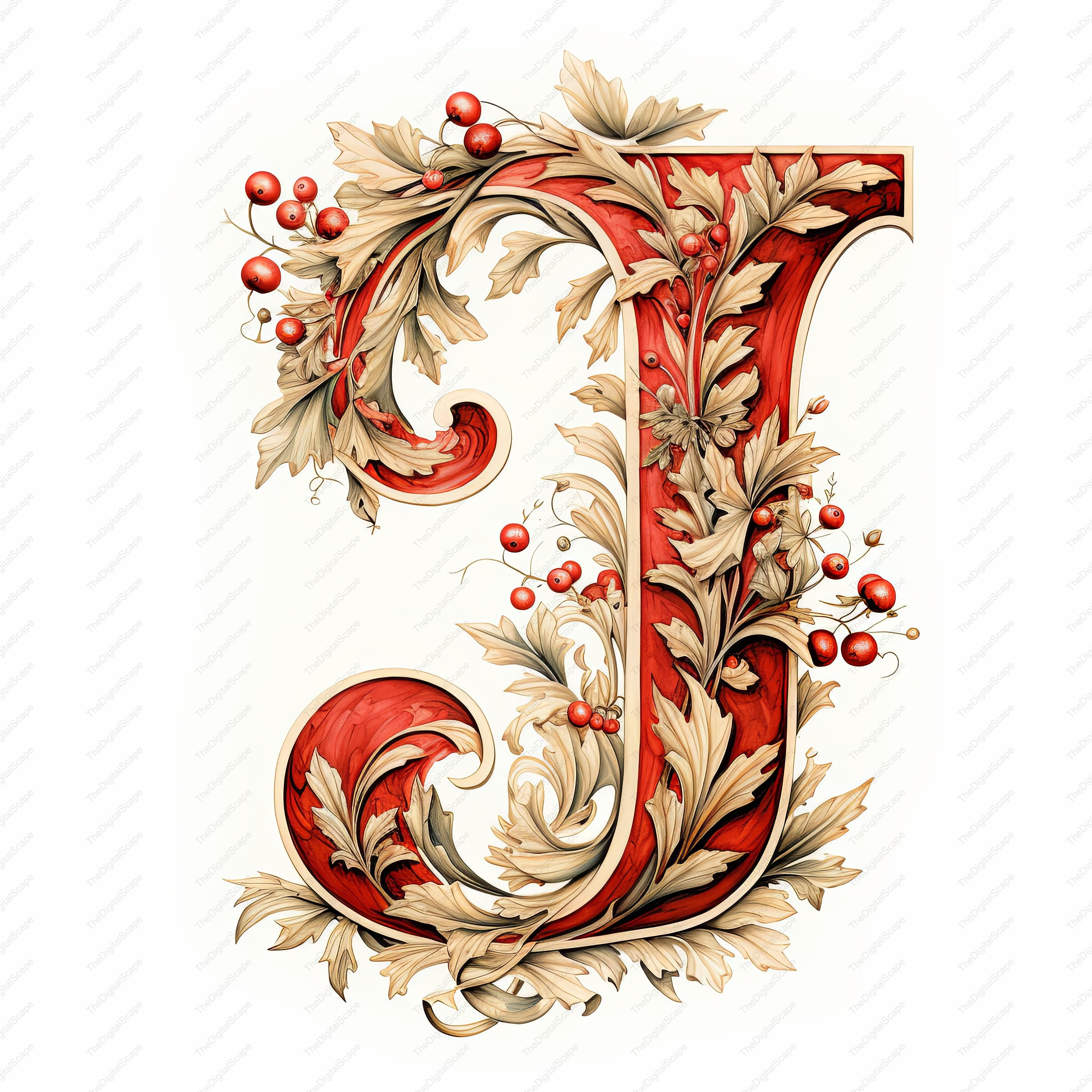 Letter J Clipart - 10 High Quality Jpgs, Alphabet Print, Scrapbooks ...