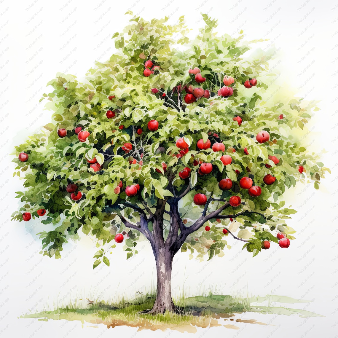 Apple Tree Clipart – High Quality Jpgs, Commercial Use (instant ...