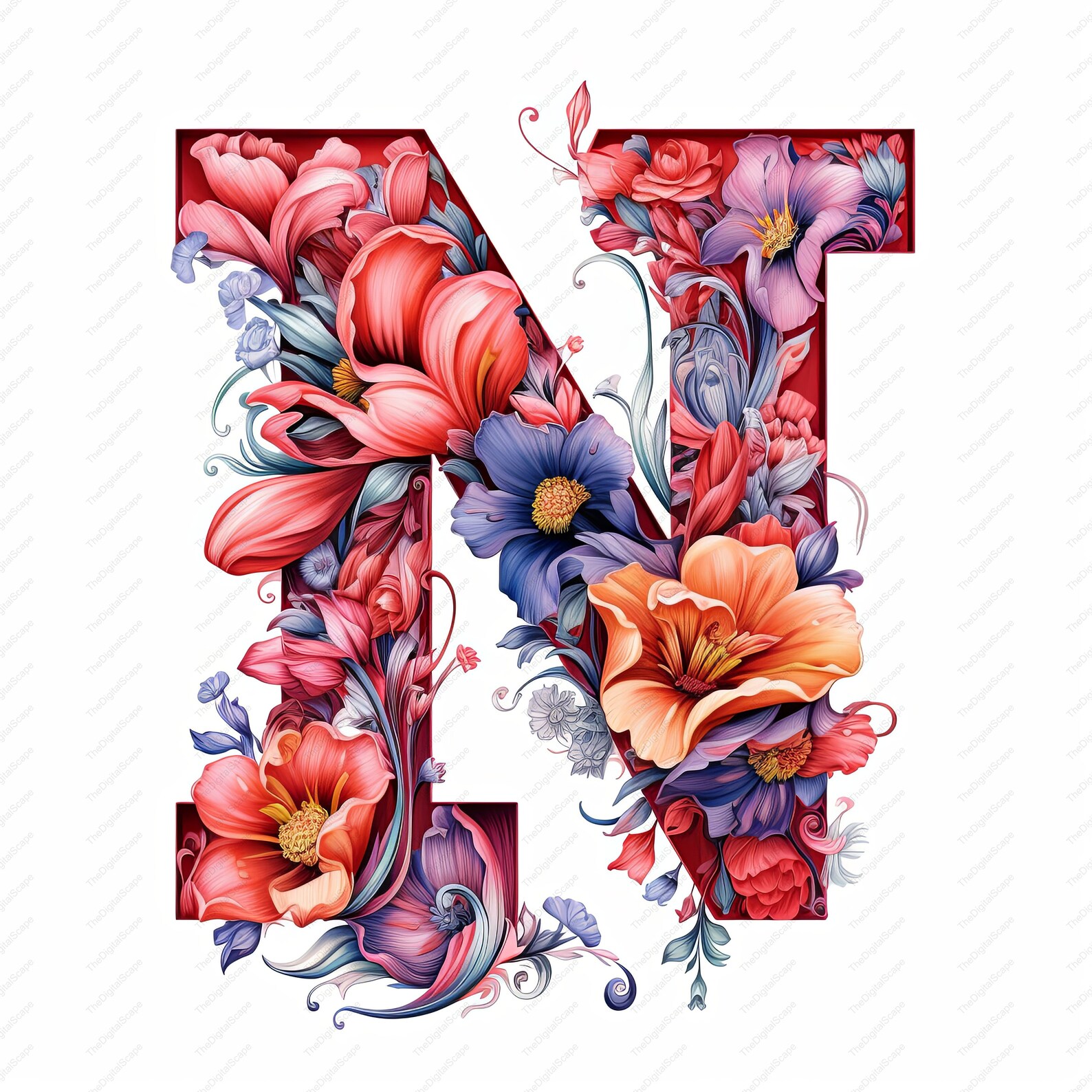 Letter N Clipart - 10 High Quality Jpgs, Alphabet Print, Scrapbooks ...