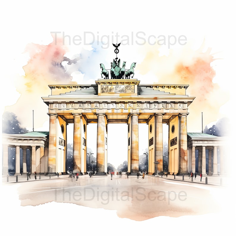 Brandenburg Gate Clipart 10 High Quality Jpgs, Scrapbooks, Digital ...