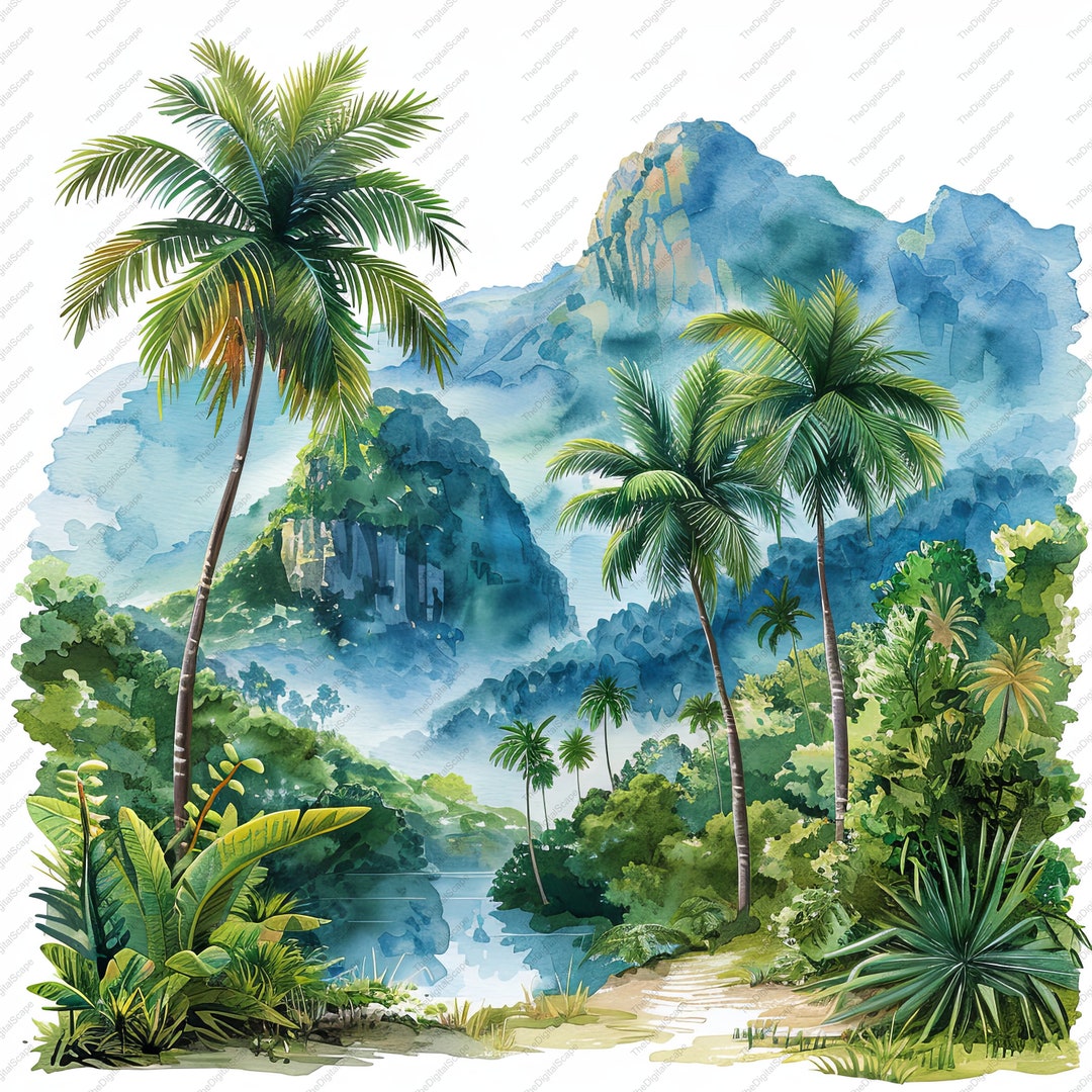 10 Tropical Rainforest Clipart - High Quality Jpgs, Scrapbooks, Digital ...