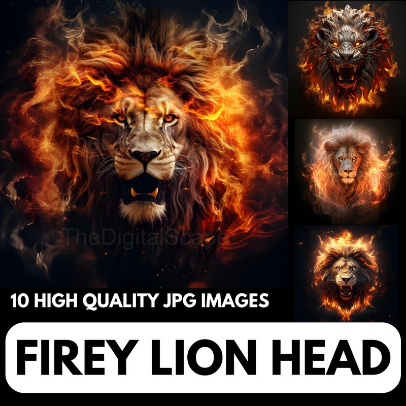 Lion Art Fire - Etsy