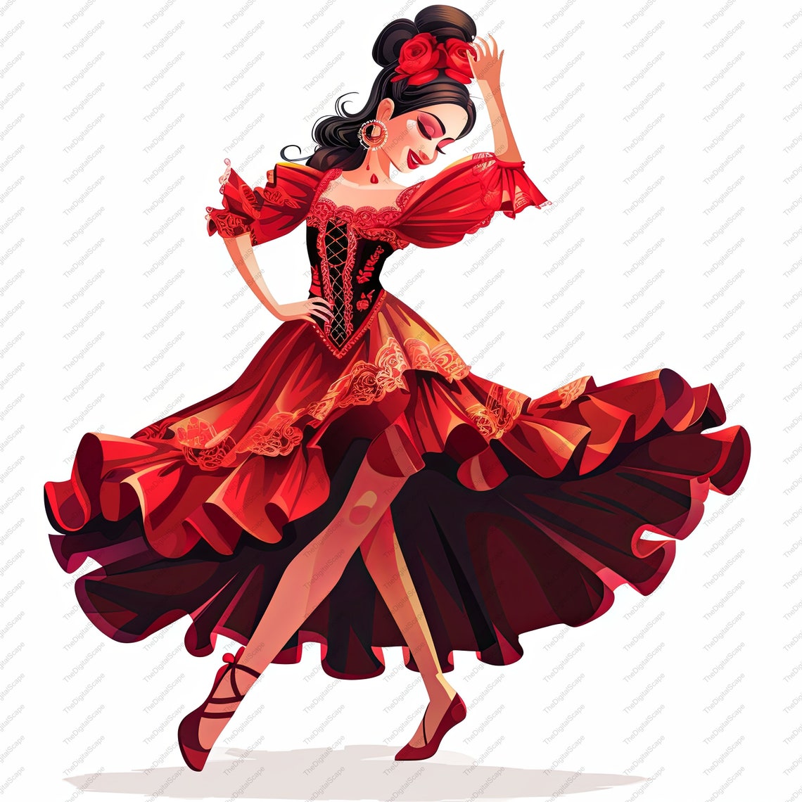 Spanish Dancers Clipart: Cartoon Jpgs for Scrapbooking (instant ...