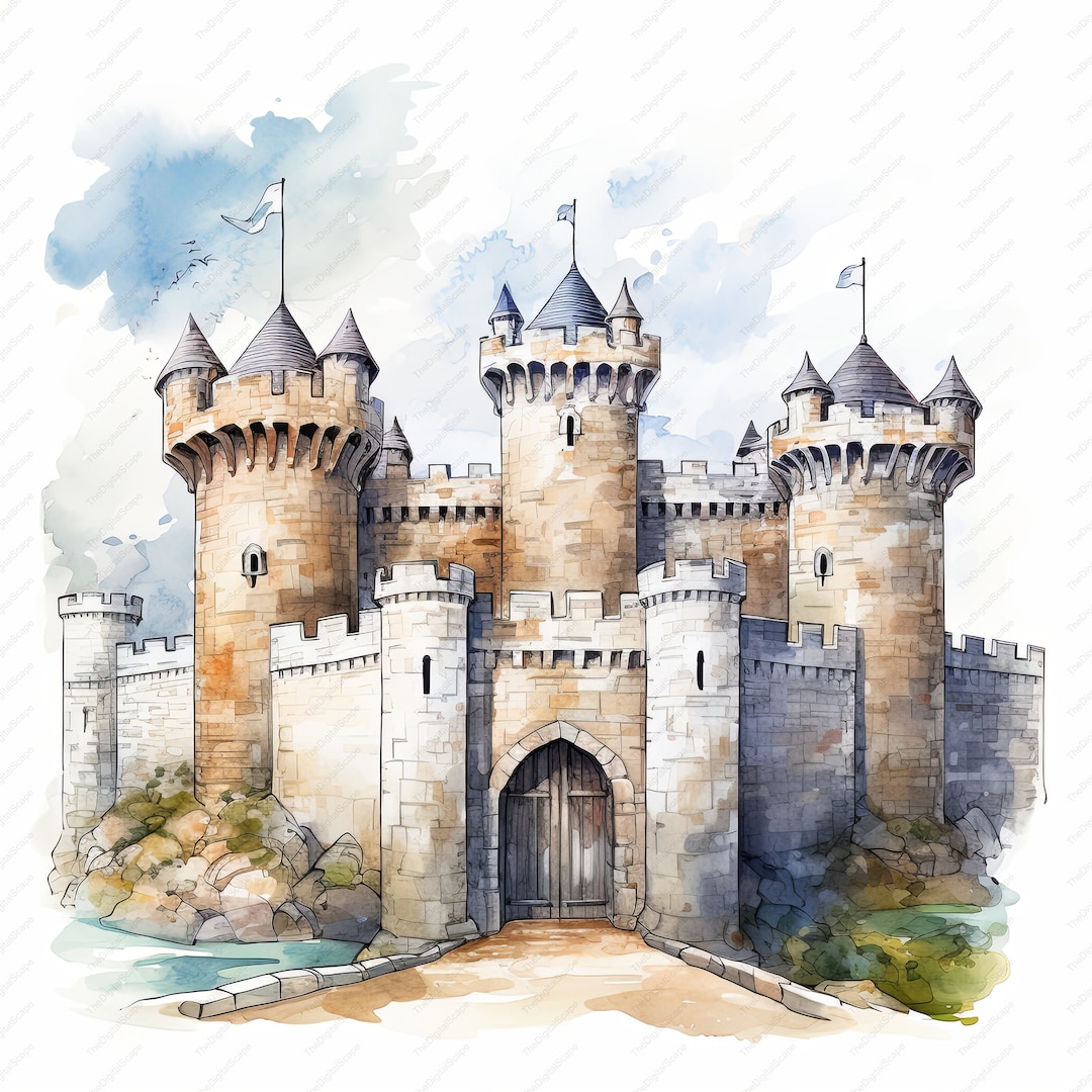 Medieval Castle Clipart - 10 High Quality Jpgs, Scrapbooks, Digital ...