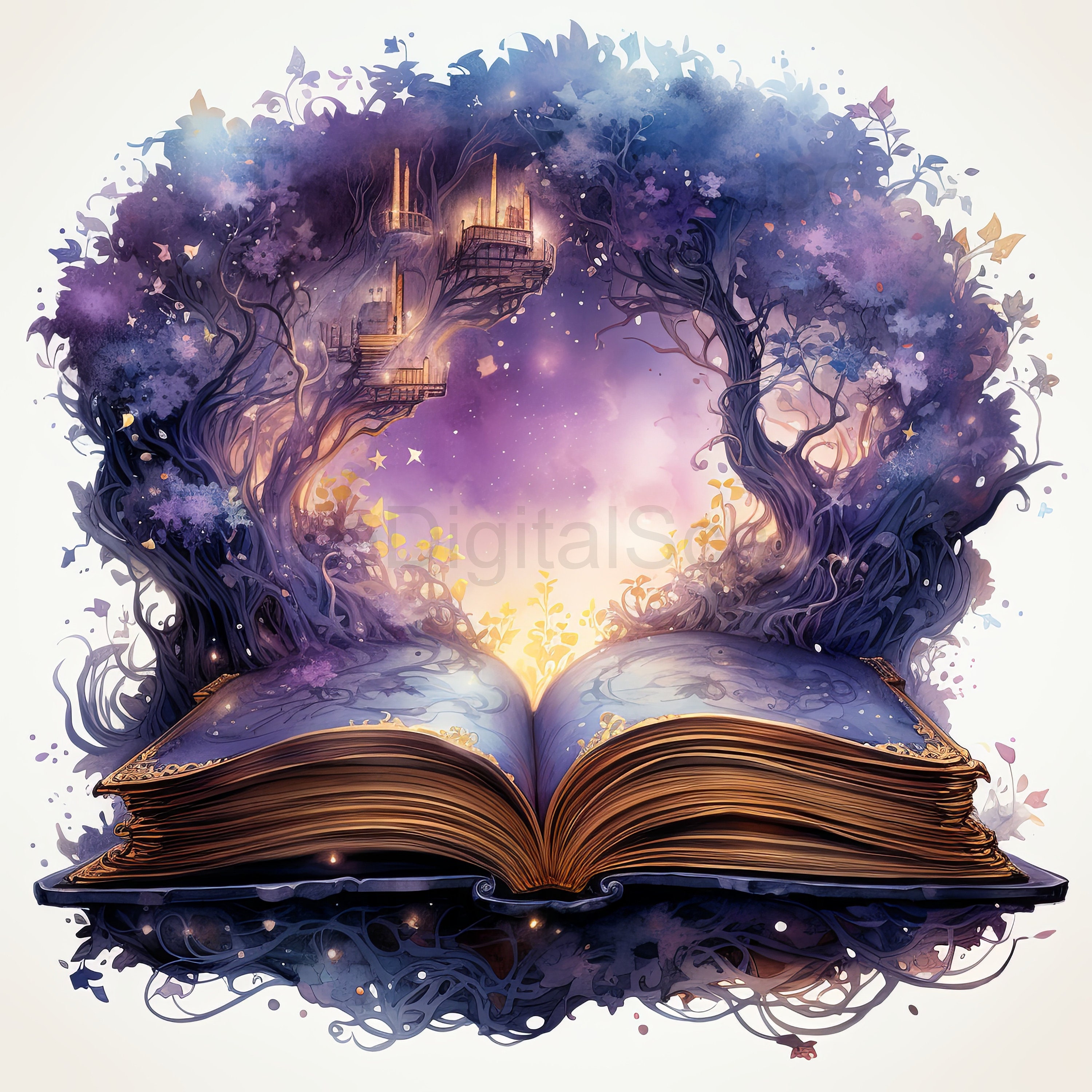 Fantasy Open Books Clipart 20 High Quality Jpgs, Scrapbooks, Digital ...