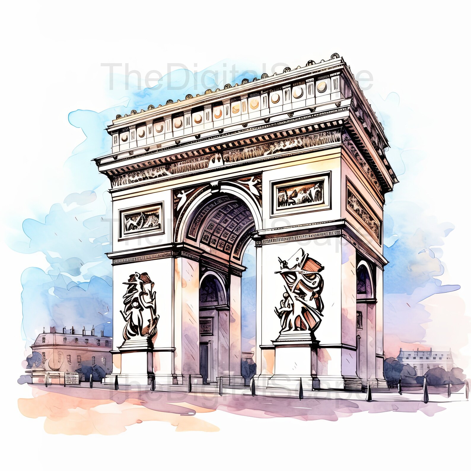 Arc De Triomphe Clipart 10 High Quality Jpgs Scrapbooks - Etsy