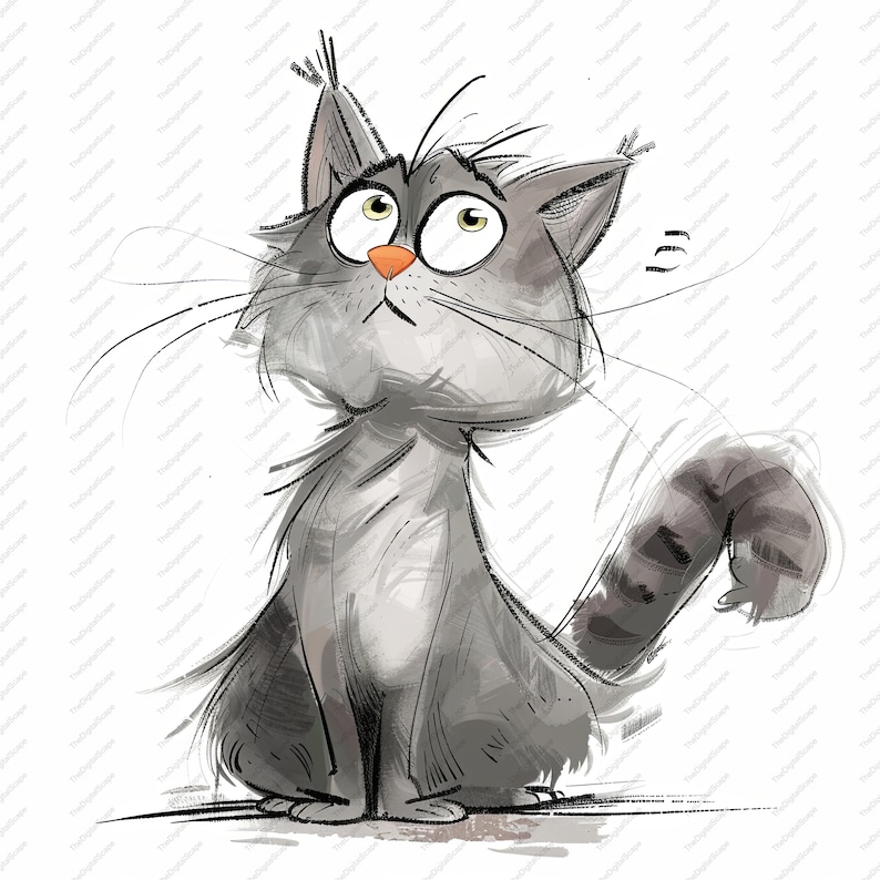 10 High Quality Designs of Crazy Cats Clip Art 10 Jpgs - Digital Print ...
