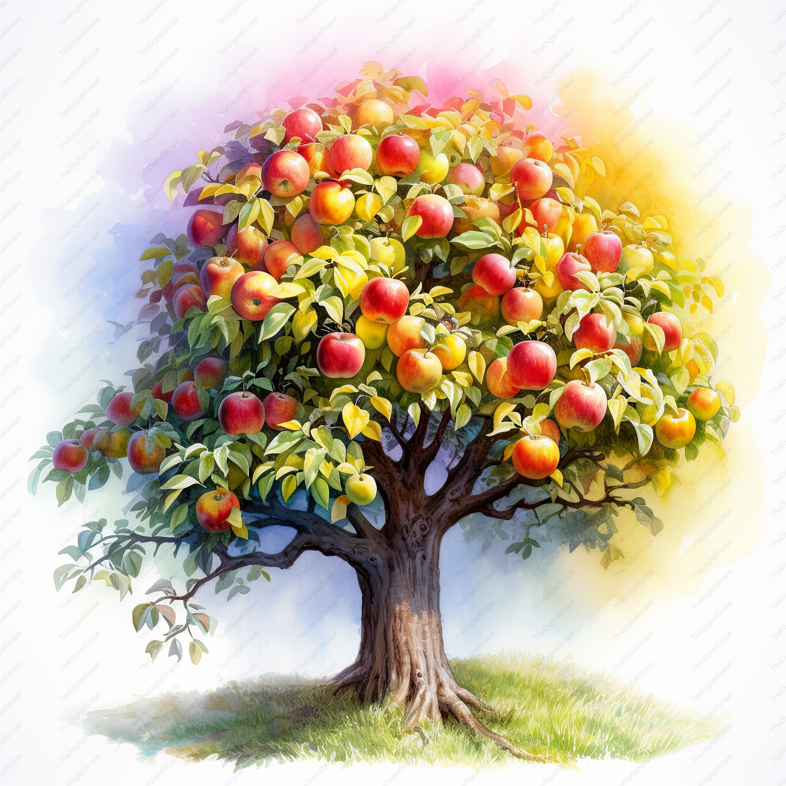 Apple Tree Clipart – High Quality Jpgs, Commercial Use (instant ...
