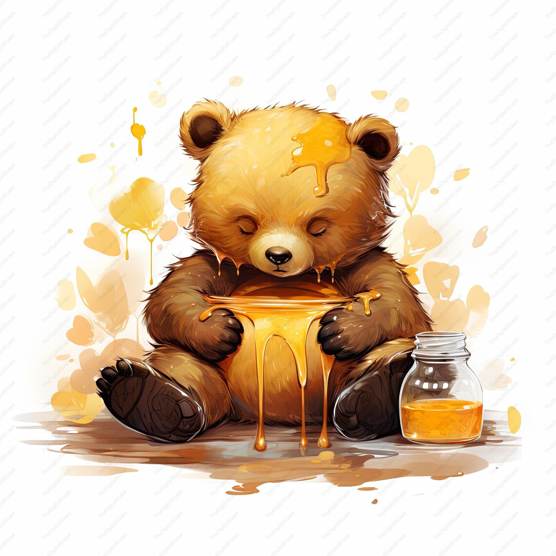 Honey Teddy Bear Clipart – Cute Bear Jpgs for Scrapbooking (digital ...