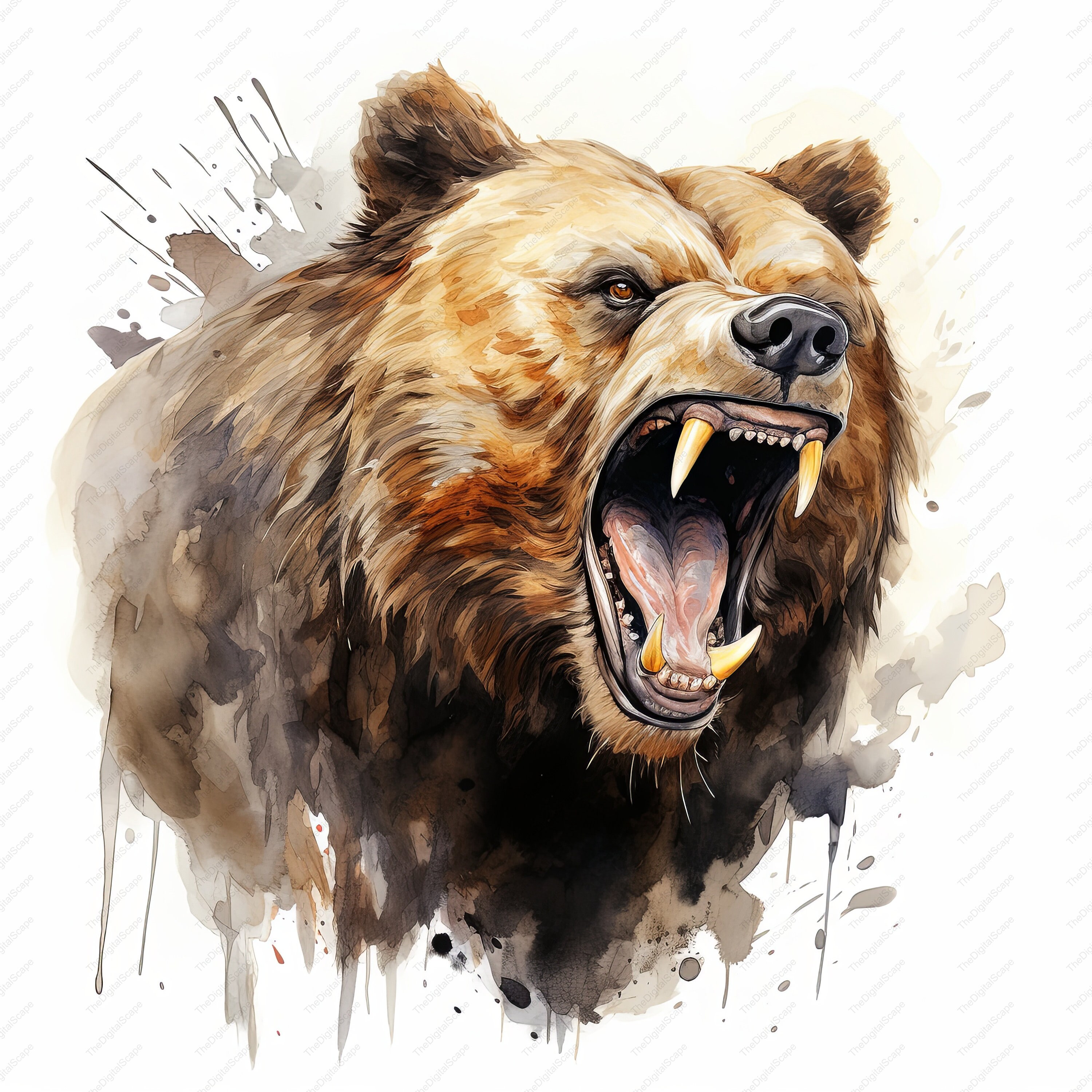 Angry Brown Bear Clipart 10 High Quality Jpgs, Scrapbooks, Digital ...