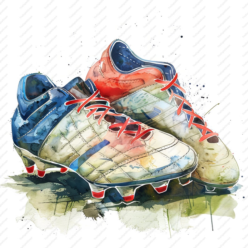 Soccer Boots Clipart – Watercolor Style, High Quality Jpgs (digital ...