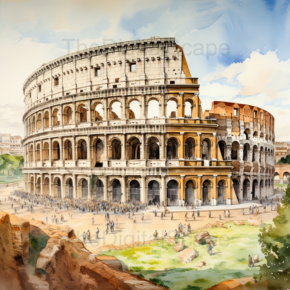 Roman Colosseum Clipart 10 High Quality Jpgs, Scrapbooks, Digital Craft ...