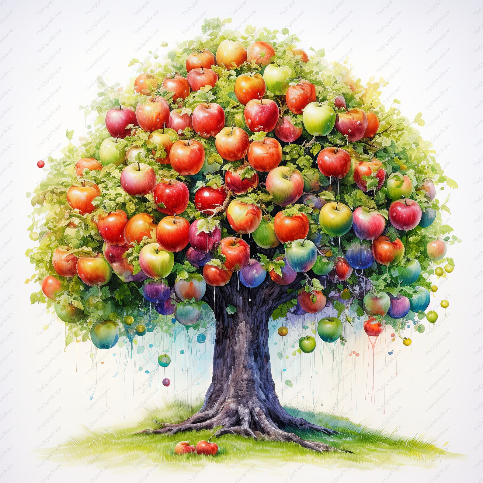 Apple Tree Clipart – High Quality Jpgs, Commercial Use (instant ...