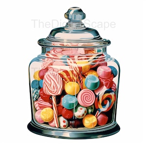 Retro Candy Jar Clipart – High-quality JPG Images (instant Download) - Etsy
