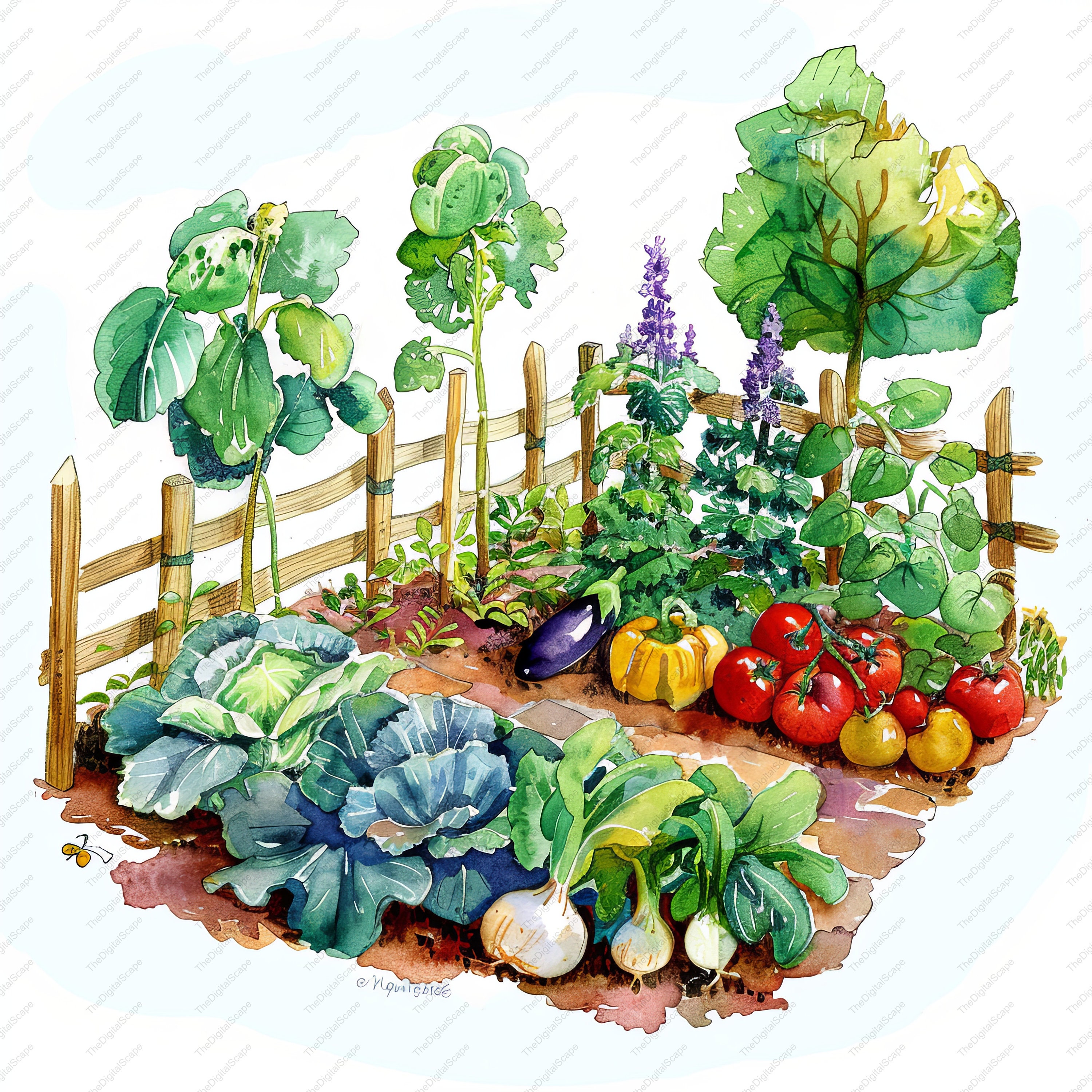 Vegetable Garden Clipart 10 High Quality Jpgs, Scrapbooks, Digital ...